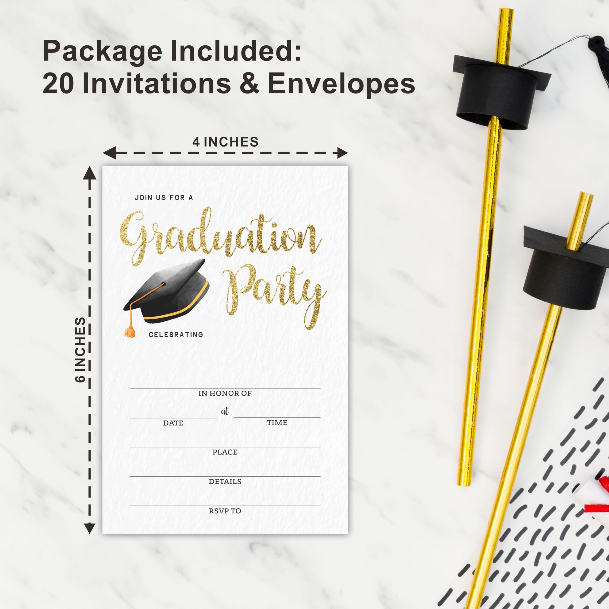 Glitter Graduation Party Invitations