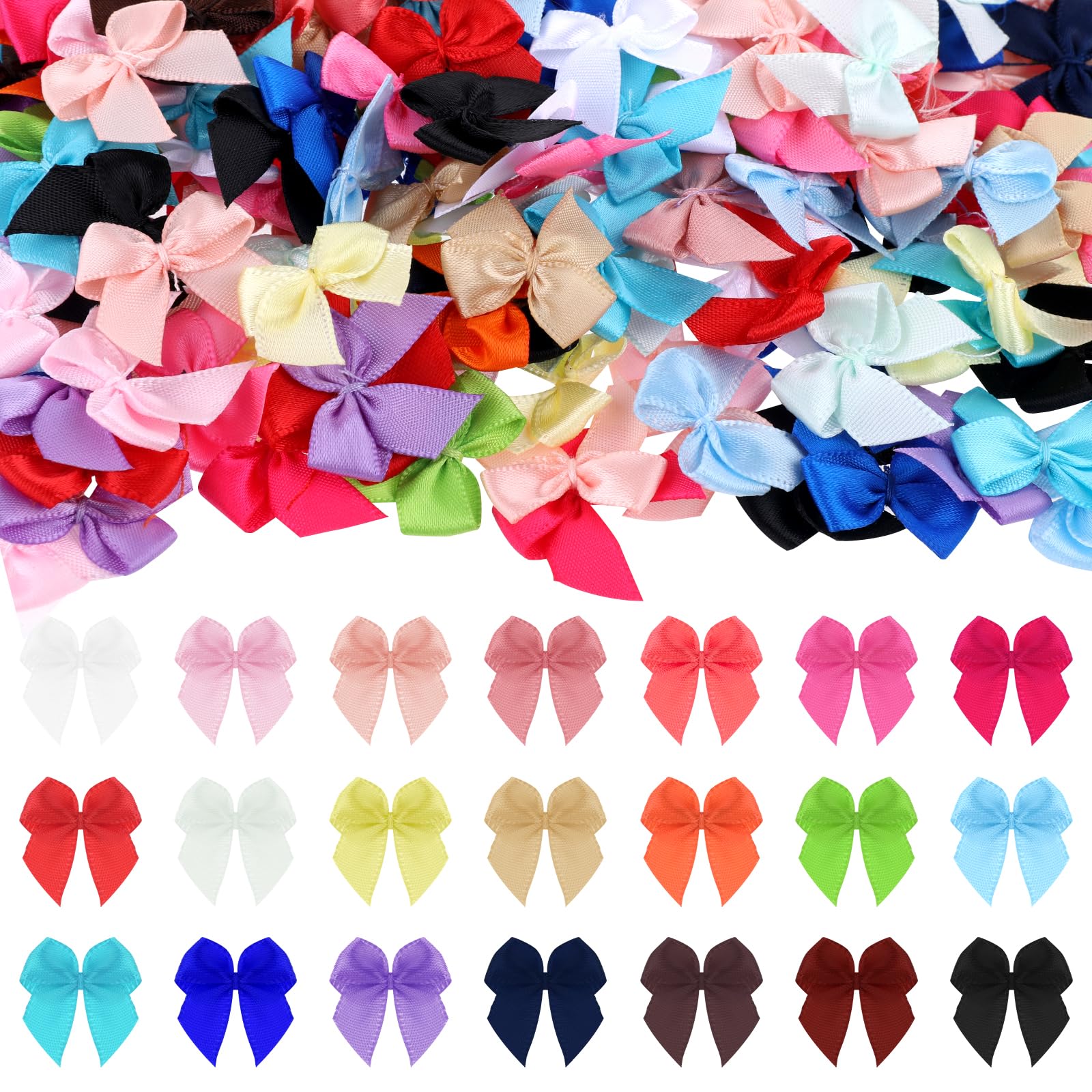 Amazon.com: Molain 150 Pack Mini Multicolor Craft Bows, 1 Inch Satin ...