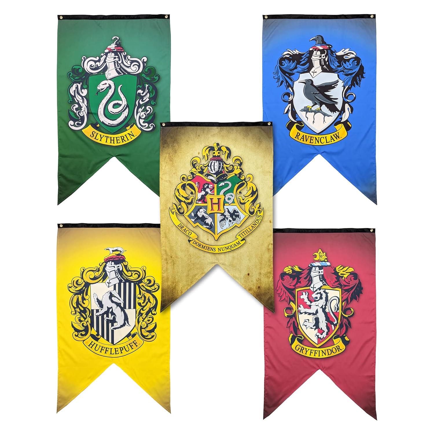 Harry Potter Wall Banners Hogwarts Gryffindor Slytherin Ravenclaw ...