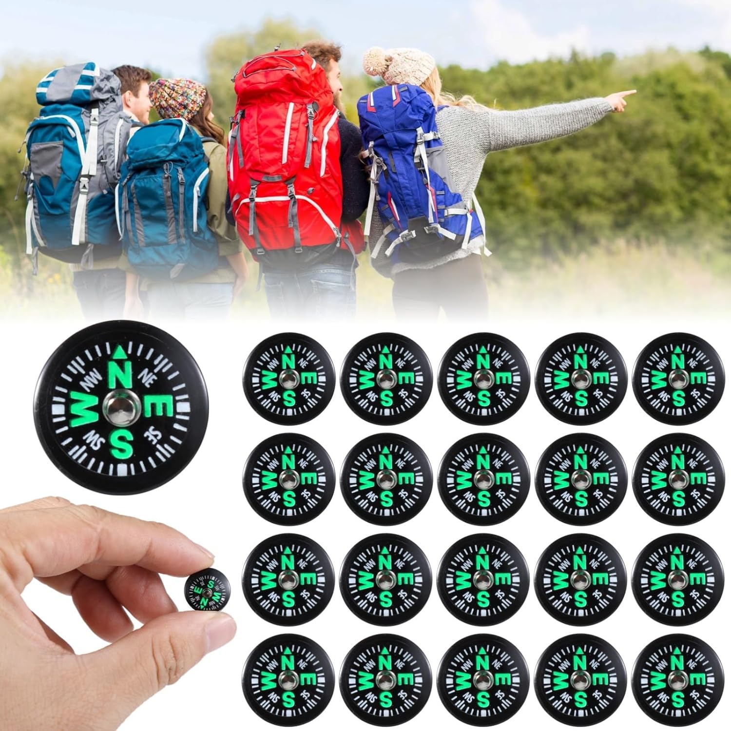 Amazon.com : 200 Pcs Button Compasses, Mini Oil Filled Compasses ...