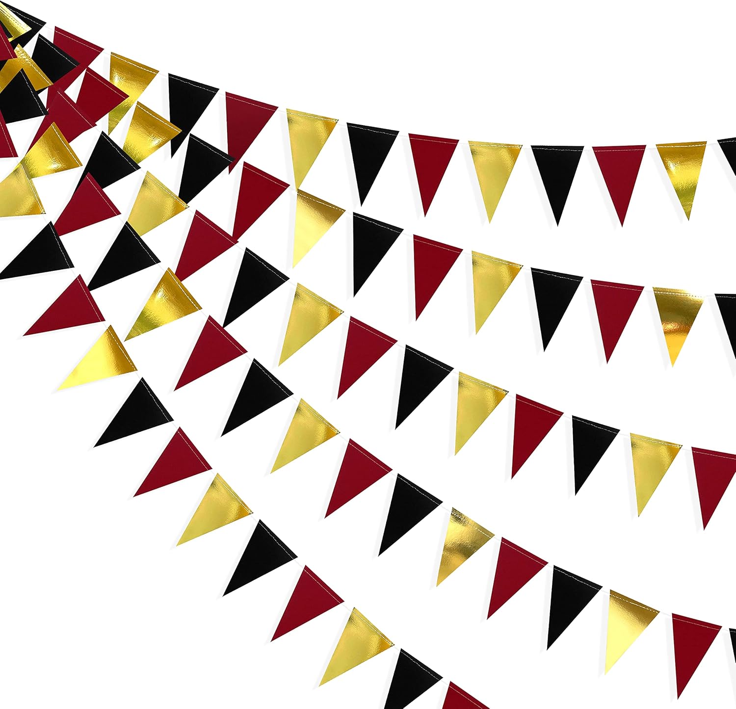 Amazon.com: 30 Ft Red Black and Gold Party Decorations Hanging Paper ...