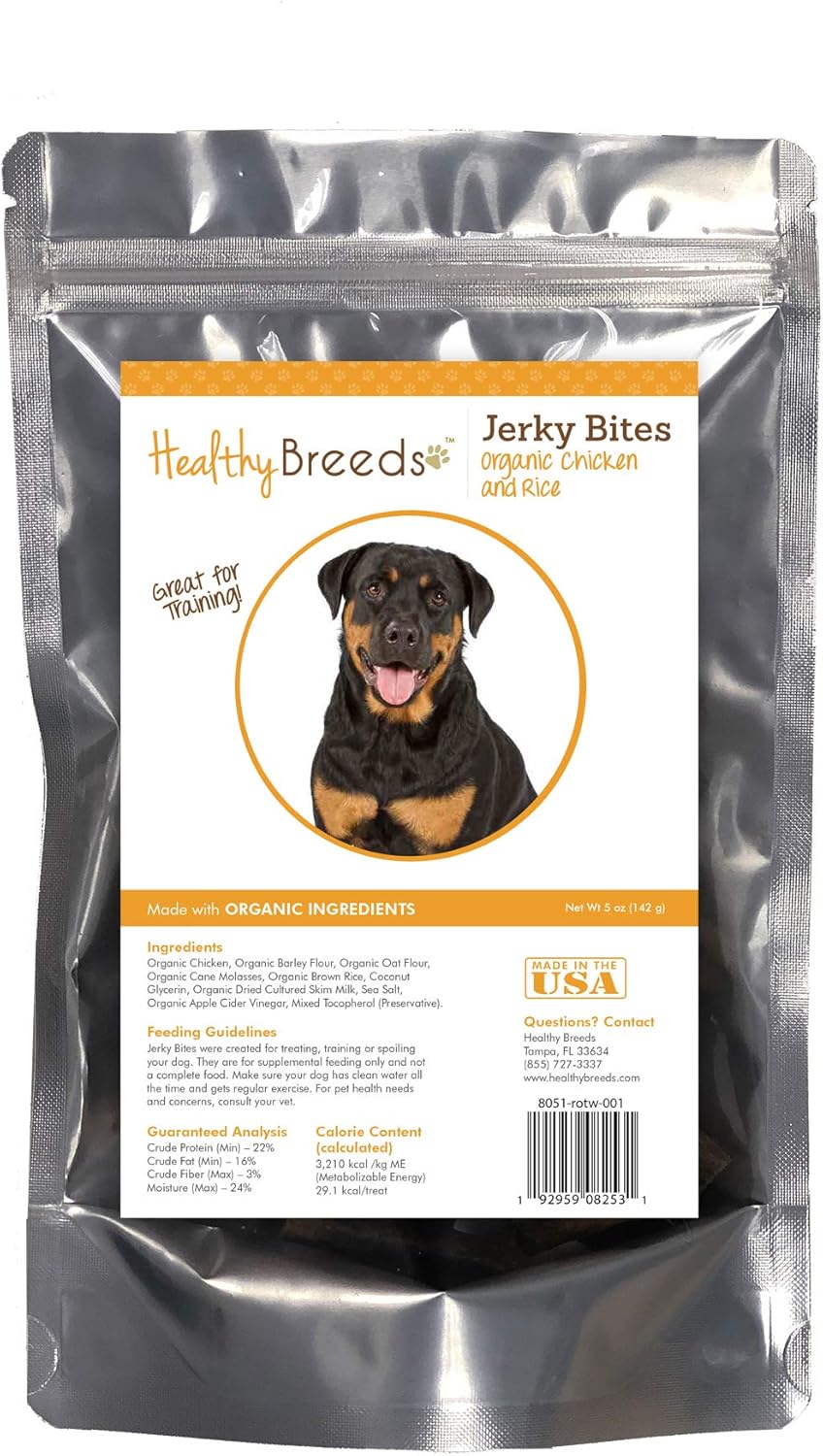 Amazon.com : Healthy Breeds Rottweiler Jerky Bites Chicken & Rice ...
