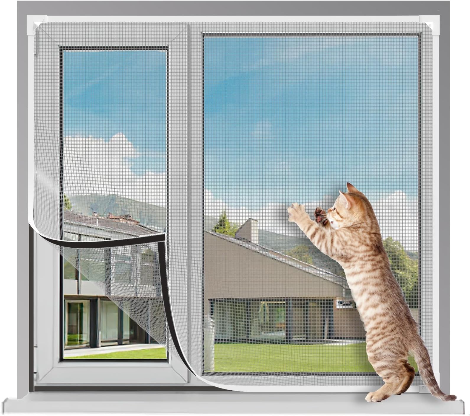 Amazon.com: Window Screen Pre-Framed, Ready to Hang - Home Replacement ...