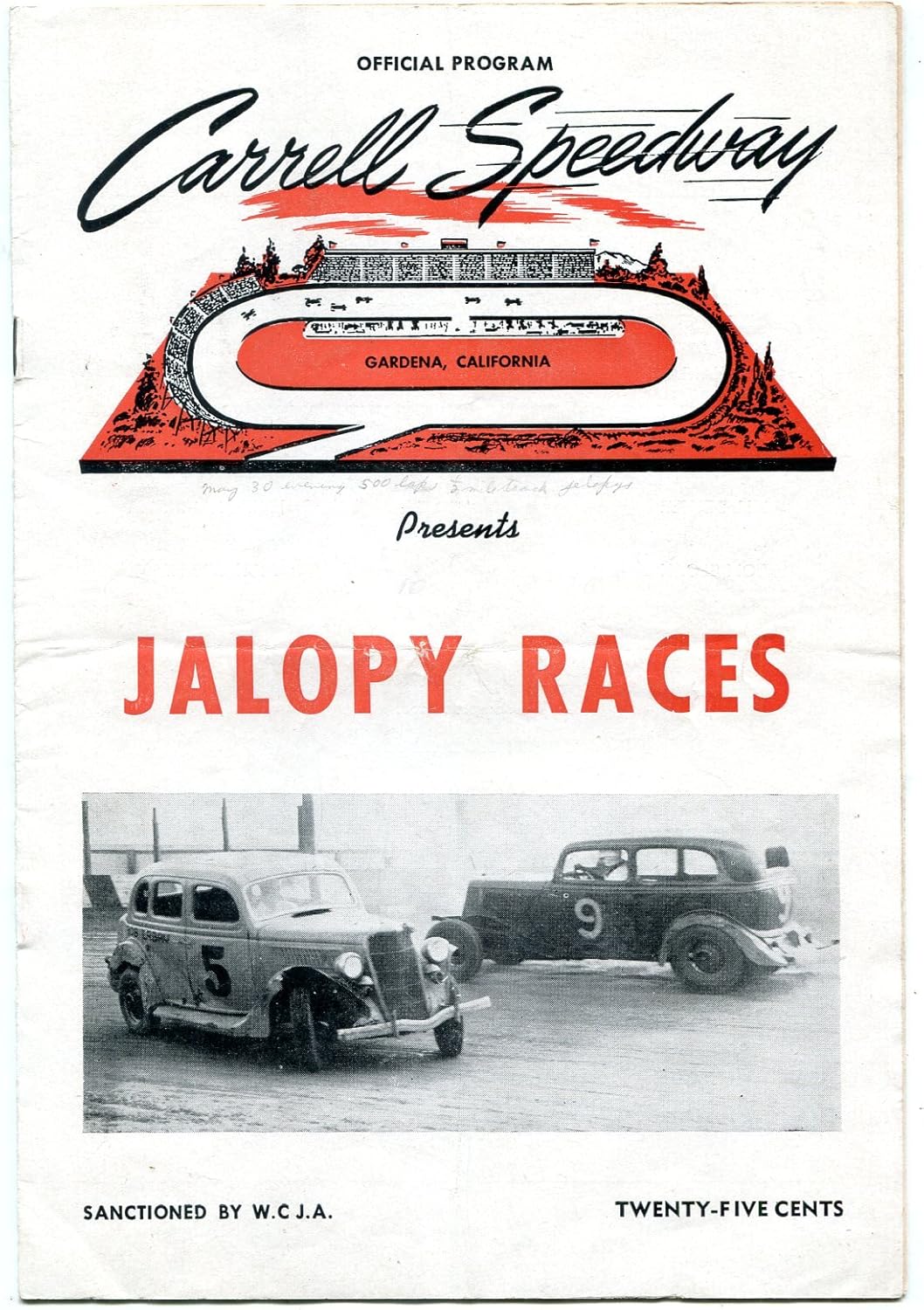 Amazon.com: Carrell Speedway Auto Race Program 1949 Jalopy Races ...
