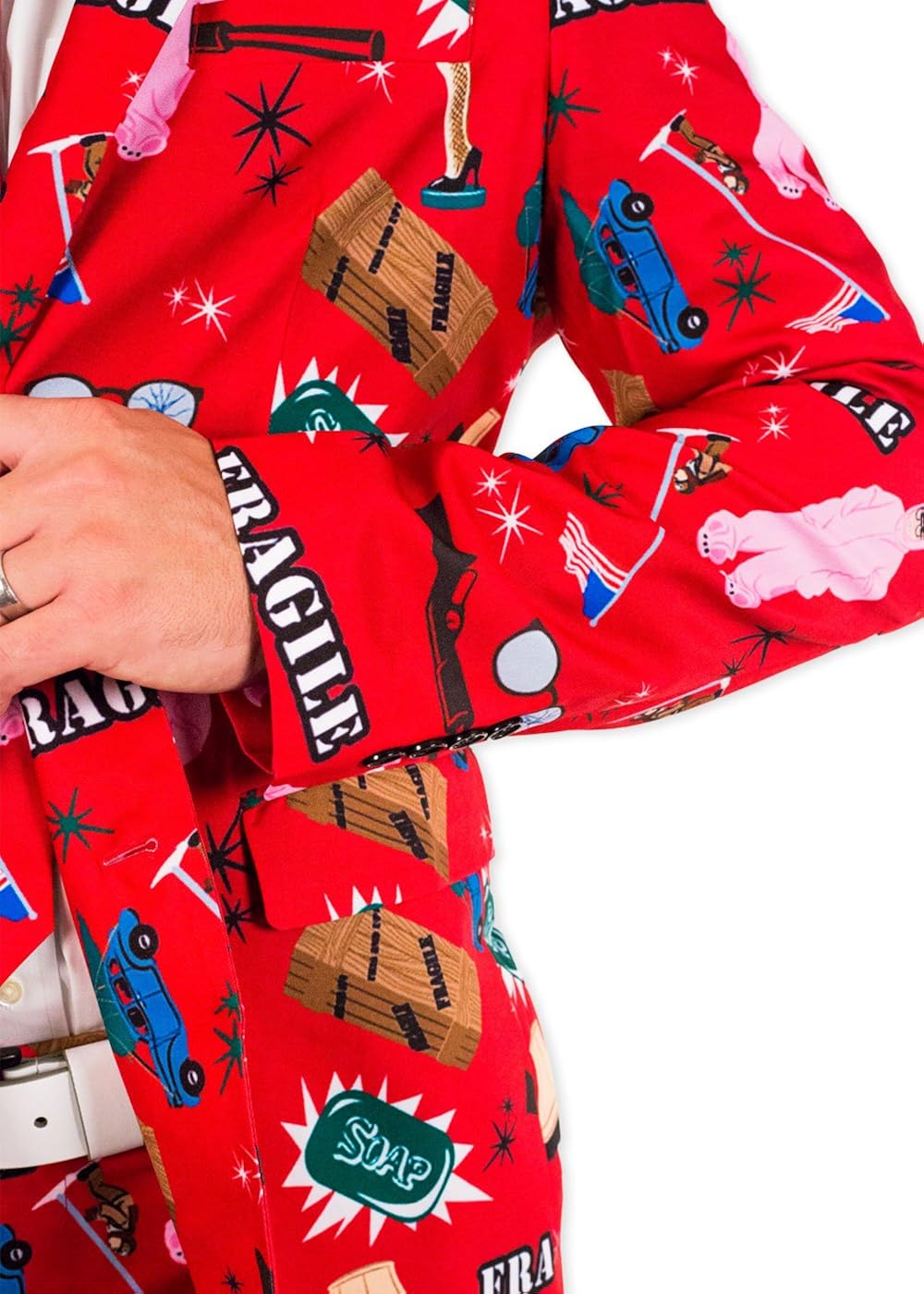 Festified Men's A Christmas Story Leg Lamp Fragile Holiday Suit Coat ...