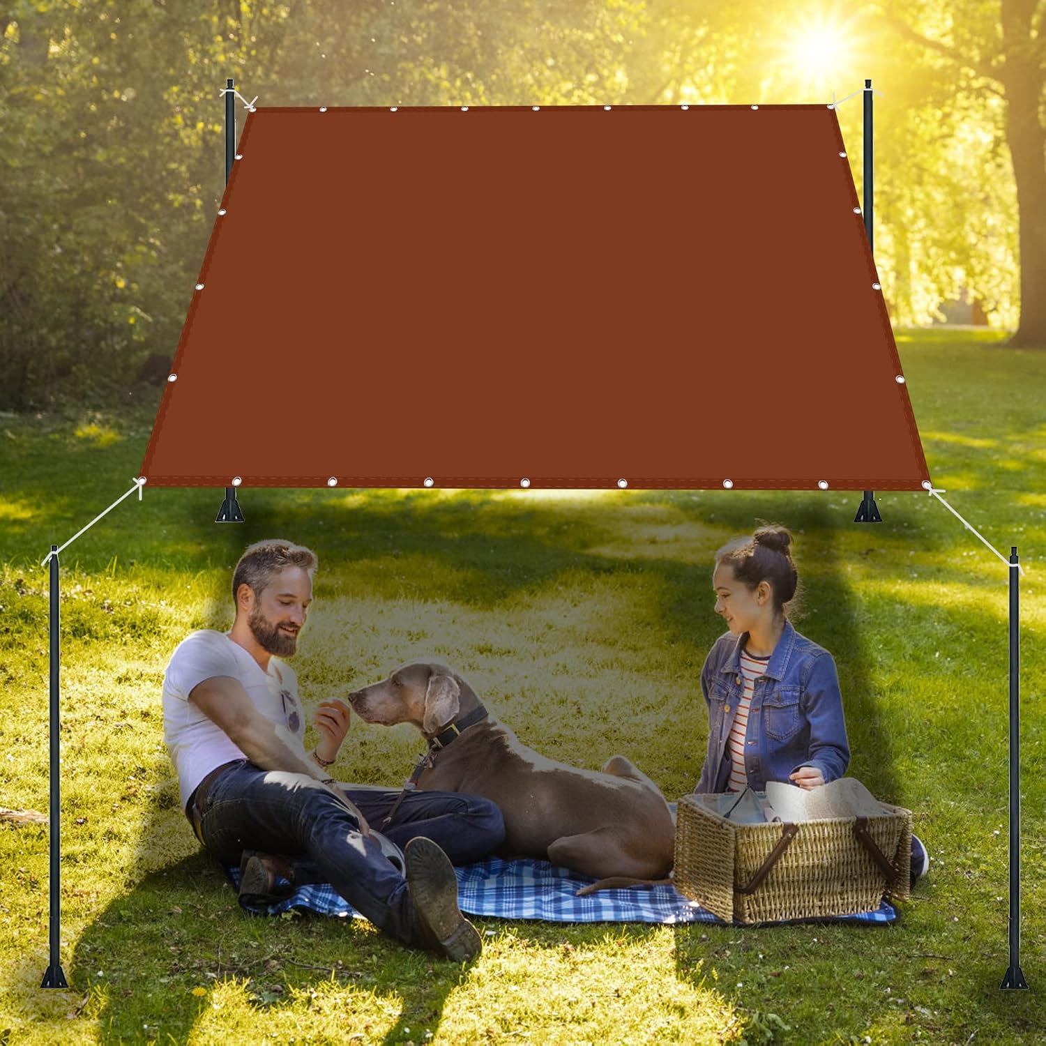 Amazon.com : Waterproof Garden Sun Shade 3.5 x 3.5 m 98% Uv Block Shade ...