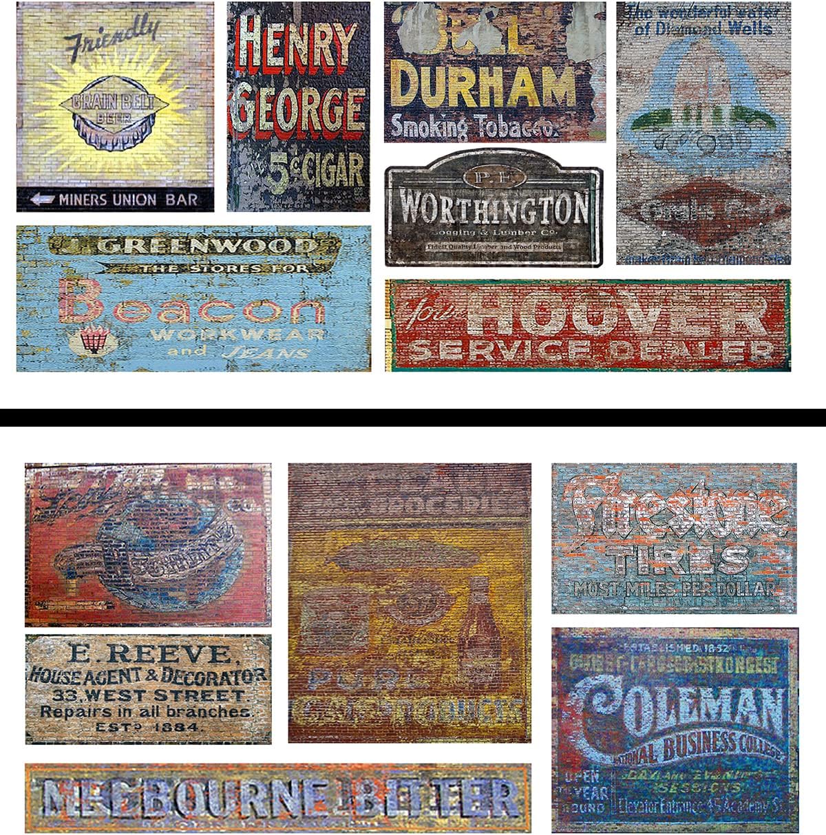 Amazon.com: HO Scale (1:87) Ghost Sign Waterslide Decals 2-Pack Set #7 ...