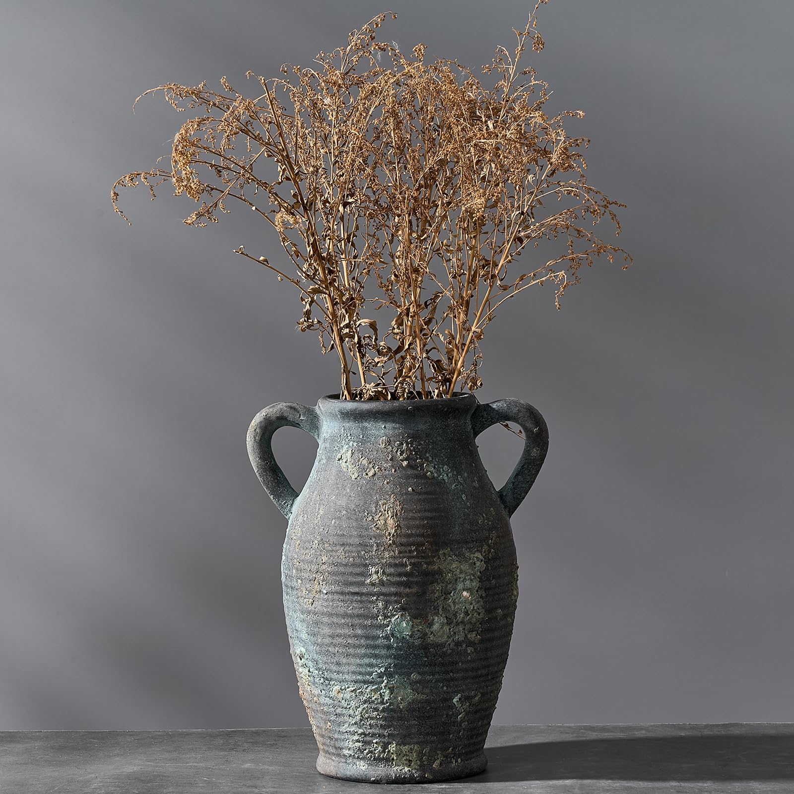 Amazon.com: Vaseking Large Ceramic Rustic Vase with 2 Handles, 9.8 inch ...