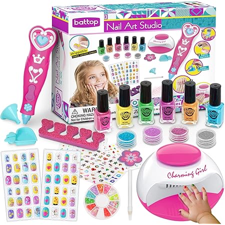 Amazon.com : BATTOP Kids Nail Polish Kit for Girls Ages 7-12 Years Old ...