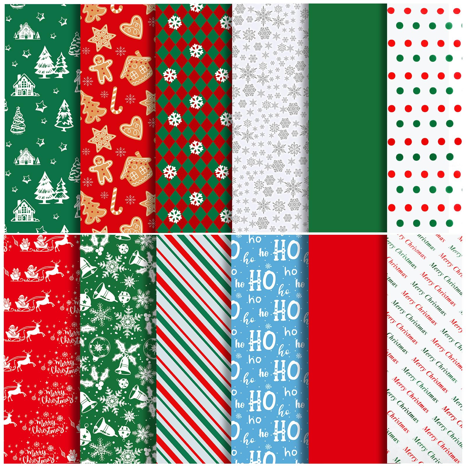 Amazon.com: SANNIX 120 Sheets Christmas Tissue Paper 20 x 20 Inches 12 ...