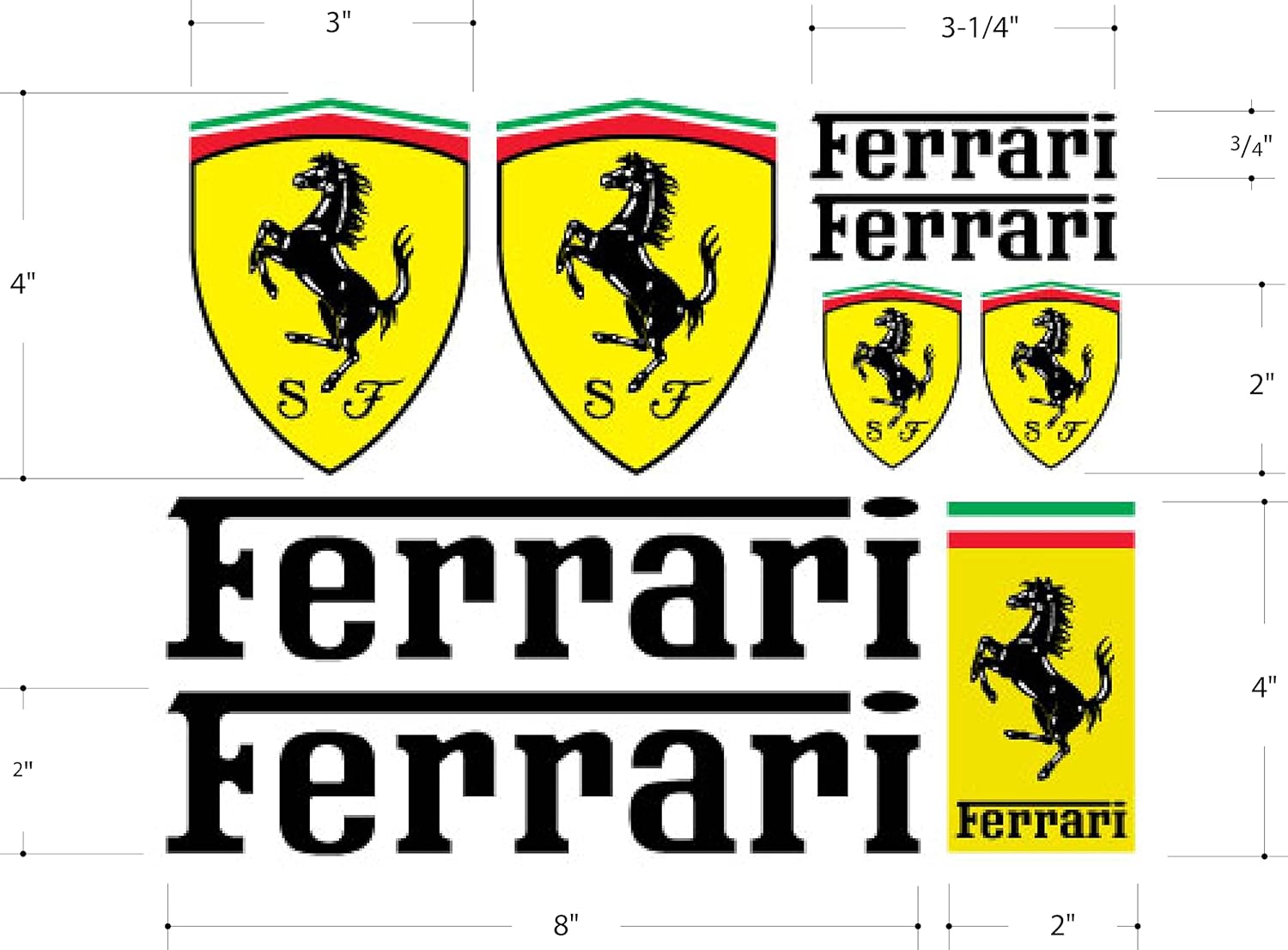 Amazon.com: Ferrari Decal Set : Automotive