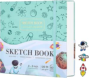 Amazon.com: Watercolor Sketch Book for Kids 120LB/200GSM 10"X 10 ...