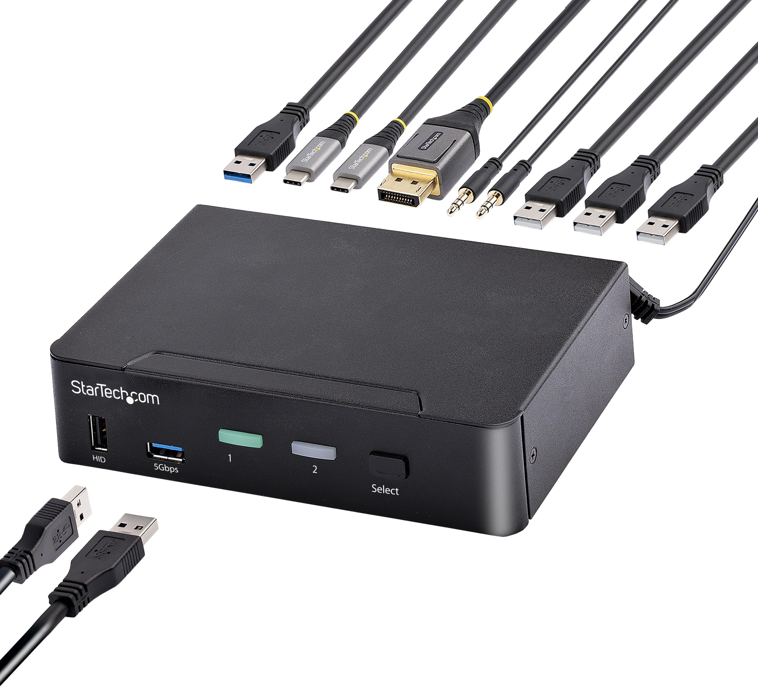 Amazon.com: StarTech.com 2-Port USB-C KVM Switch, Single 4K 60Hz ...