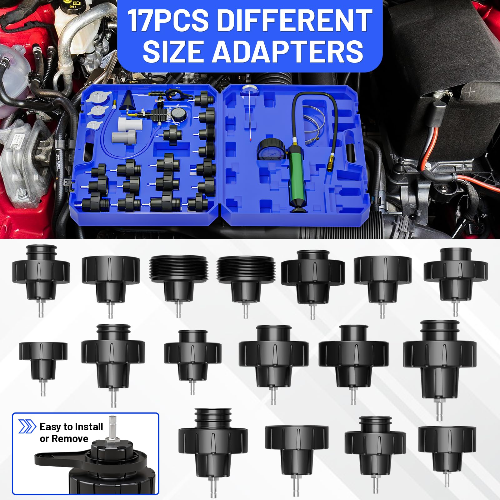 Snapklik.com : Endxedo 28PCS Universal Radiator Pressure Tester Vacuum ...