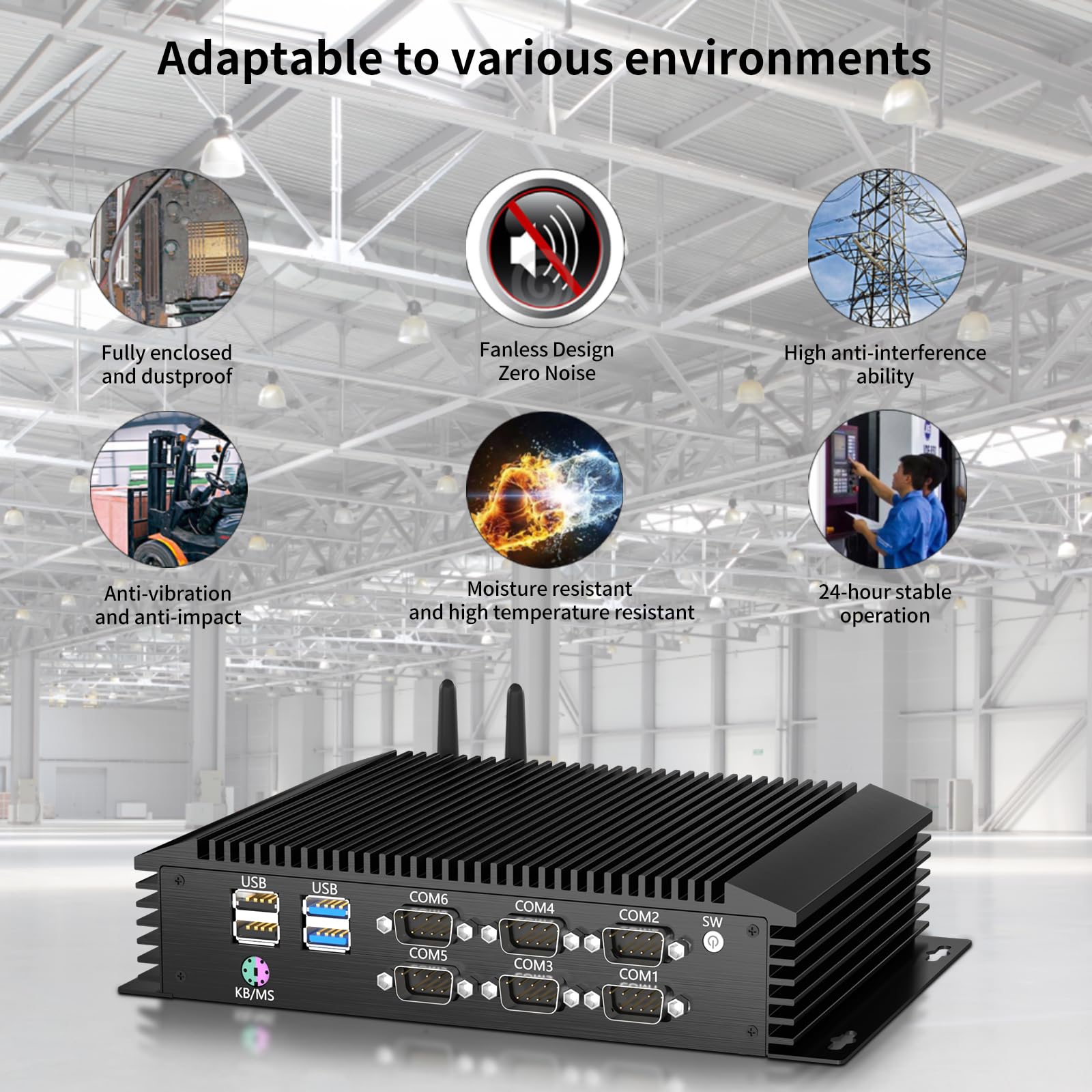 Snapklik.com : Fanless Industrial PC, Mini Desktop Computer i7-7510U ...
