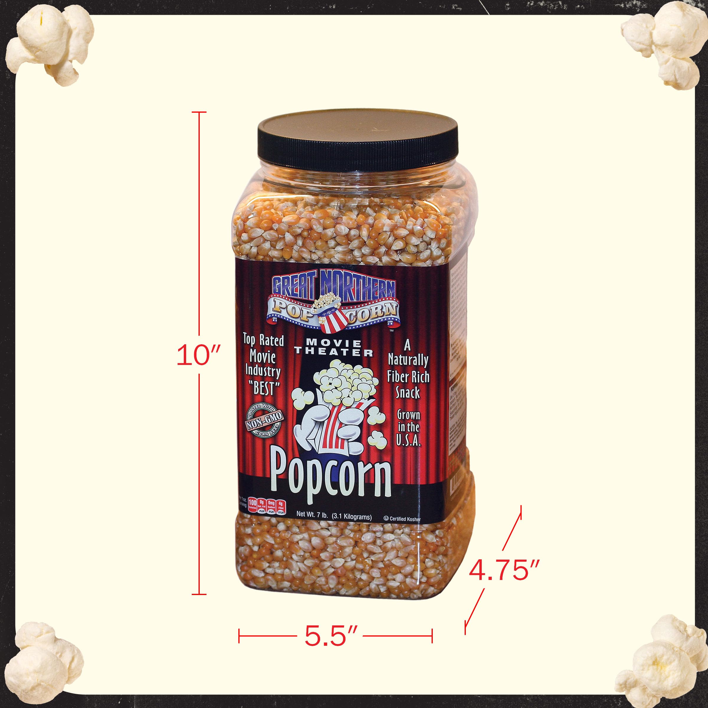 Snapklik.com : Yellow Popcorn Kernels Bulk Resealable 7lb Jug - Non-GMO ...