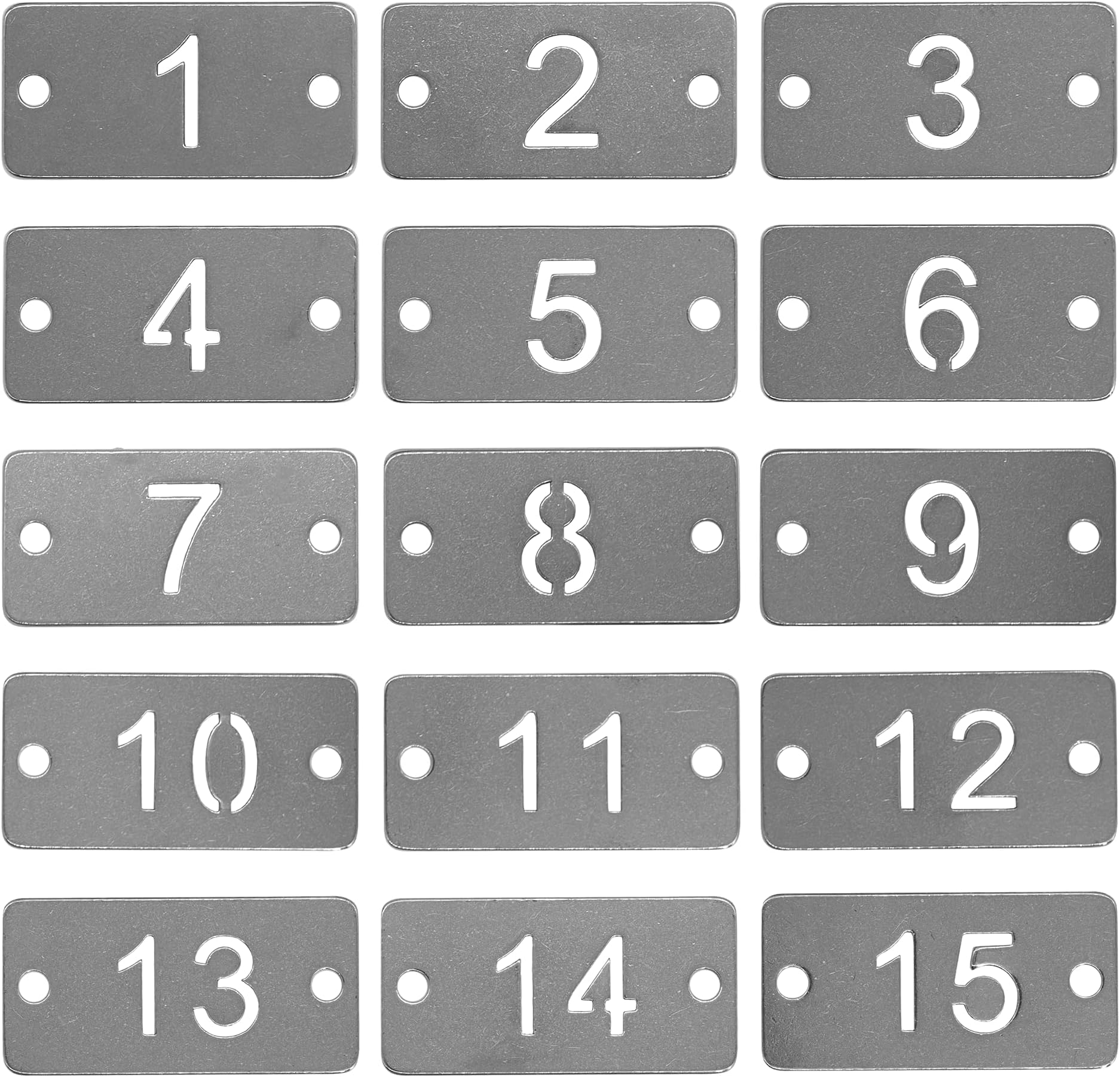 Rectangle Metal Hollowed Numbered Tags Stainless Steel Number Tags Key ...