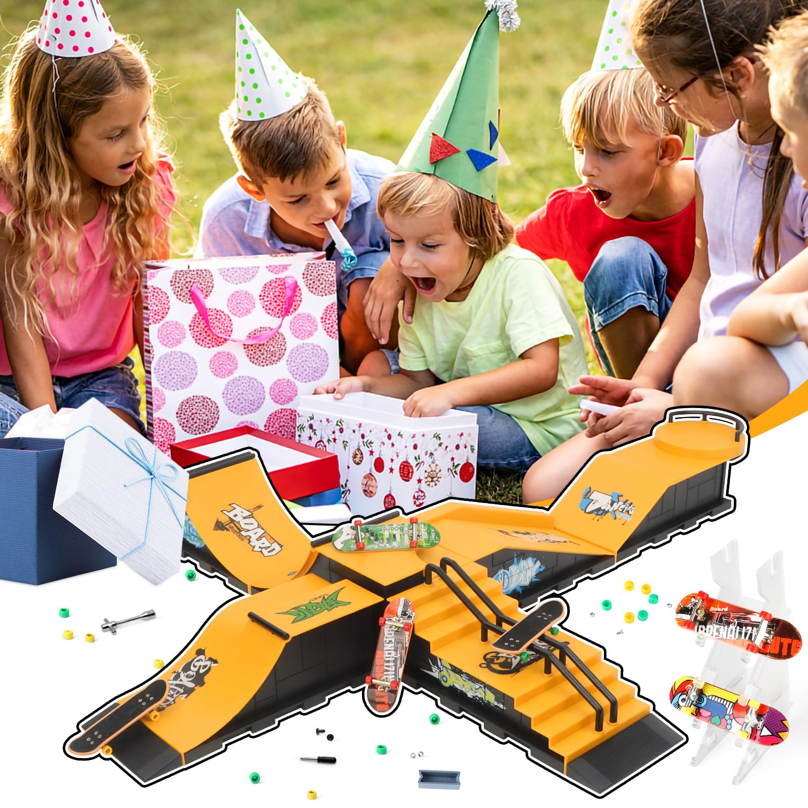 Snapklik.com : RNGODO Finger Skateboard Ramps Set, 6-in-1 Bigger ...