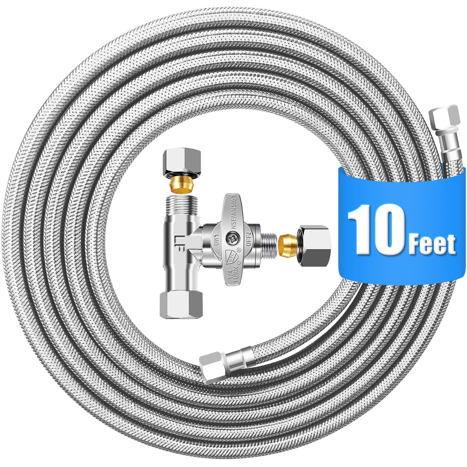 Amazon.com: Refrigerator Water Line Kit - 10FT Stainless Steel Braided ...