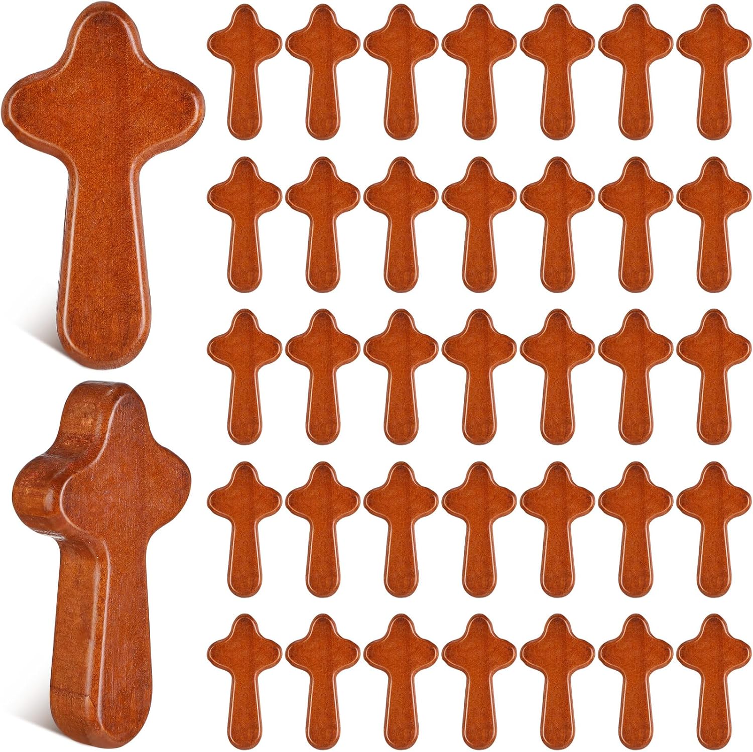 Amazon.com: Menkxi 200 Pcs Pocket Crosses Bulk Comfort Mini Wooden ...