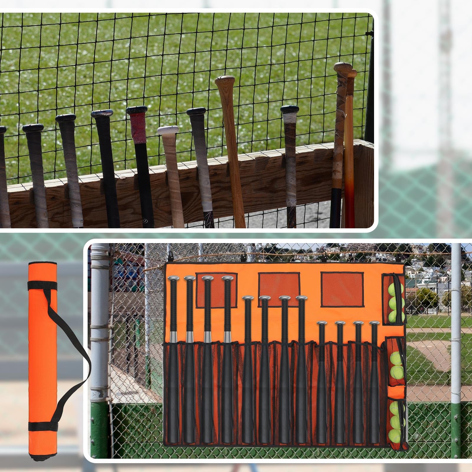 Snapklik.com : Woanger 15 Player Dugout Organizer And 12 Hanging Bat ...