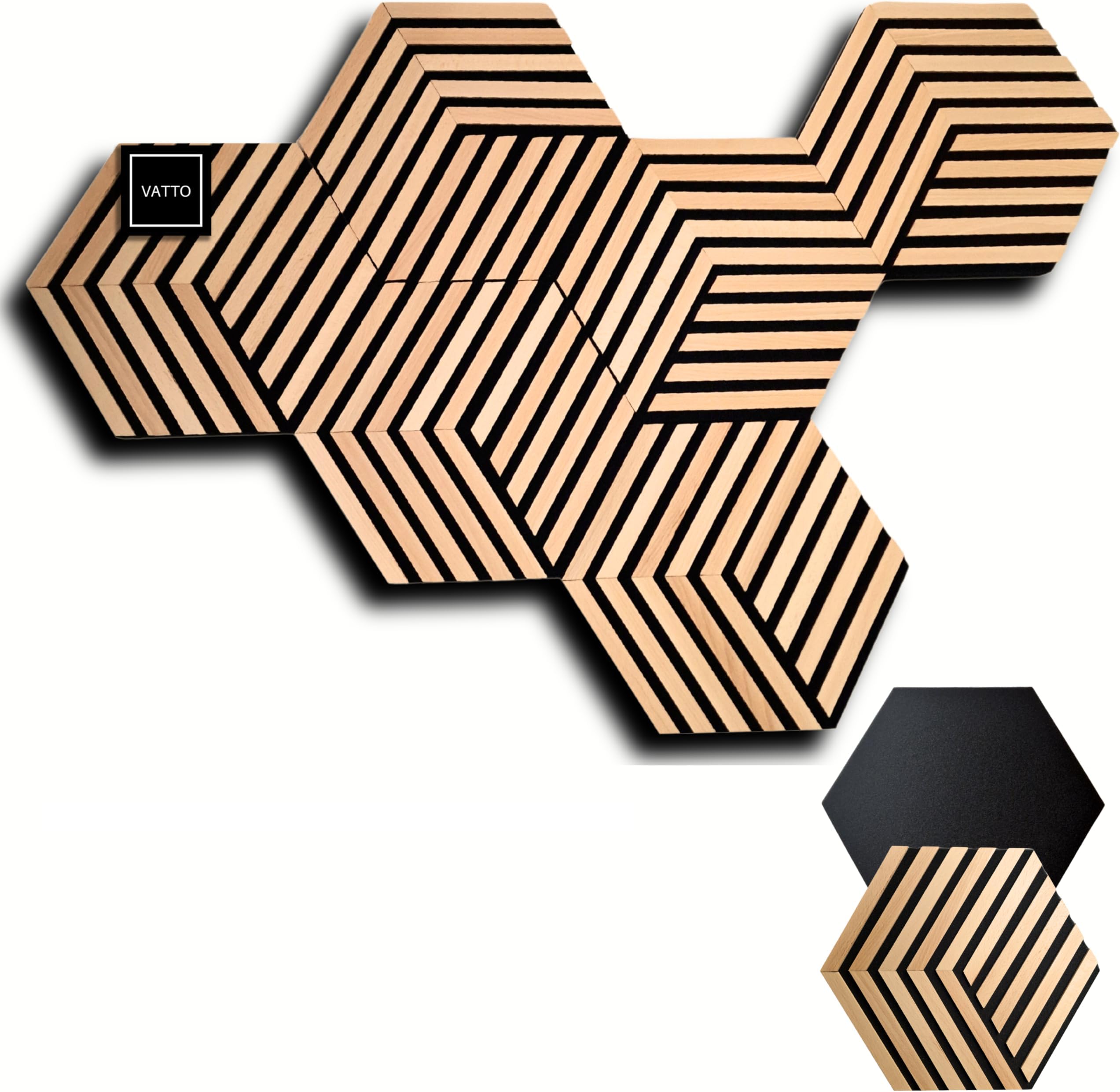 AKUSTIKPANEELE Holz WANDDEKO Holzpaneele Wand - 3D Wandpaneele HOLZ ...