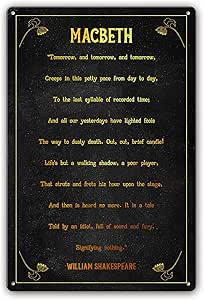 Amazon.com: Metal Tin Sign Macbeth by William Shakespeare Book Quotes ...