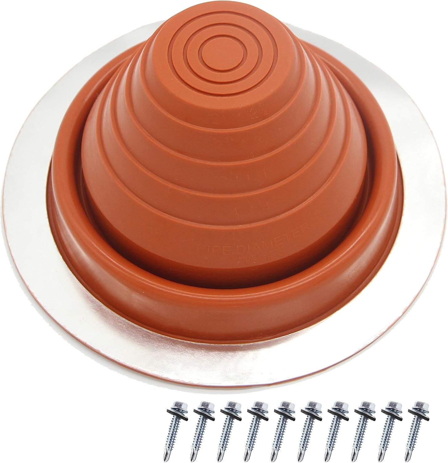 CHOOSEU Bright Red Silicone Rubber Boot Metal Roof Pipe Flashing，with ...