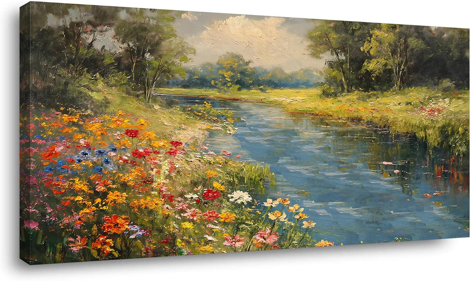 TEKMENT Beautiful Colorful Grassland Flowers Grove by Riverbank ...