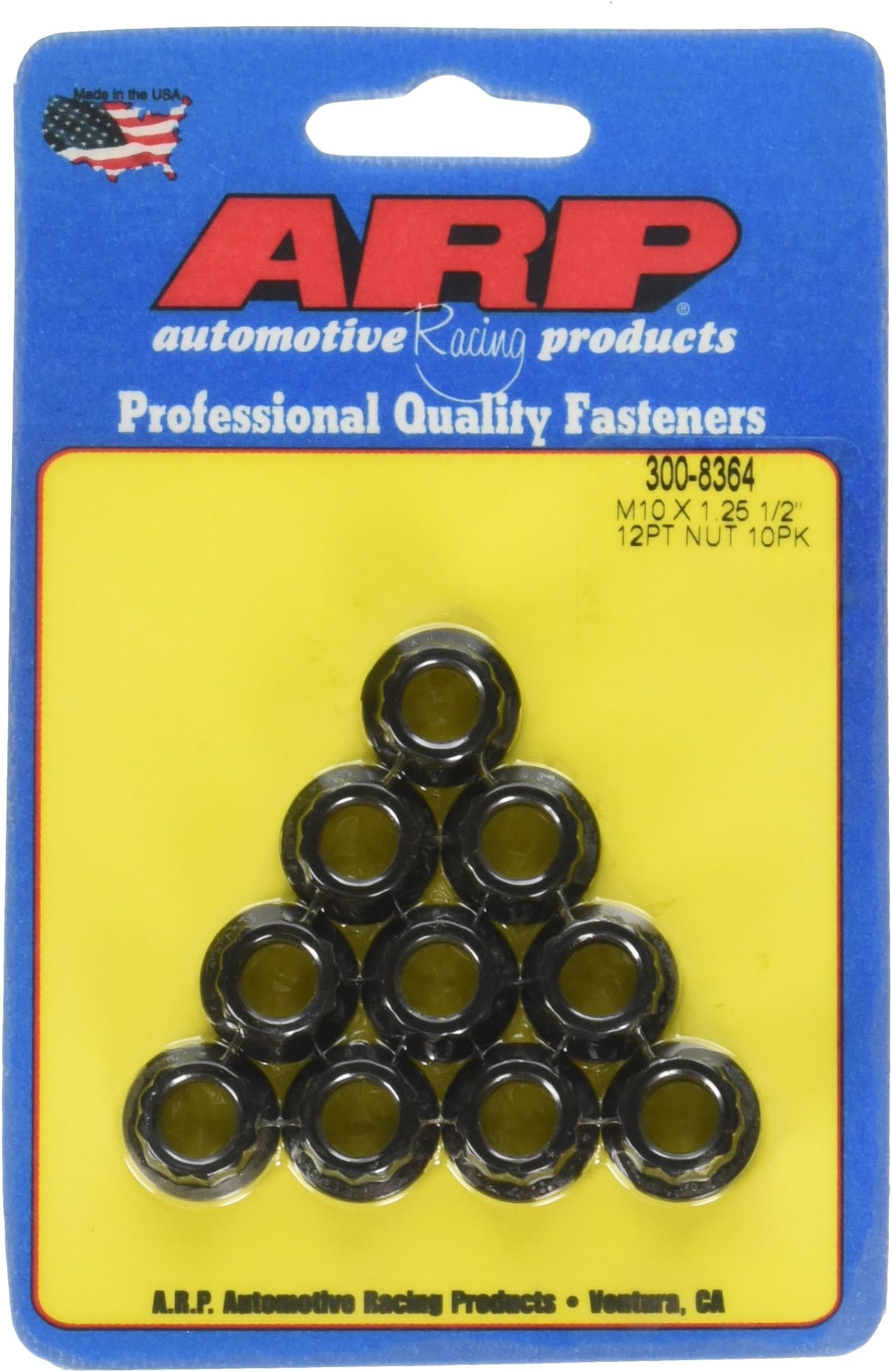 Amazon.com: ARP 300-8363 12-Point 10mm x 1.25 Nut - 10 Piece ...