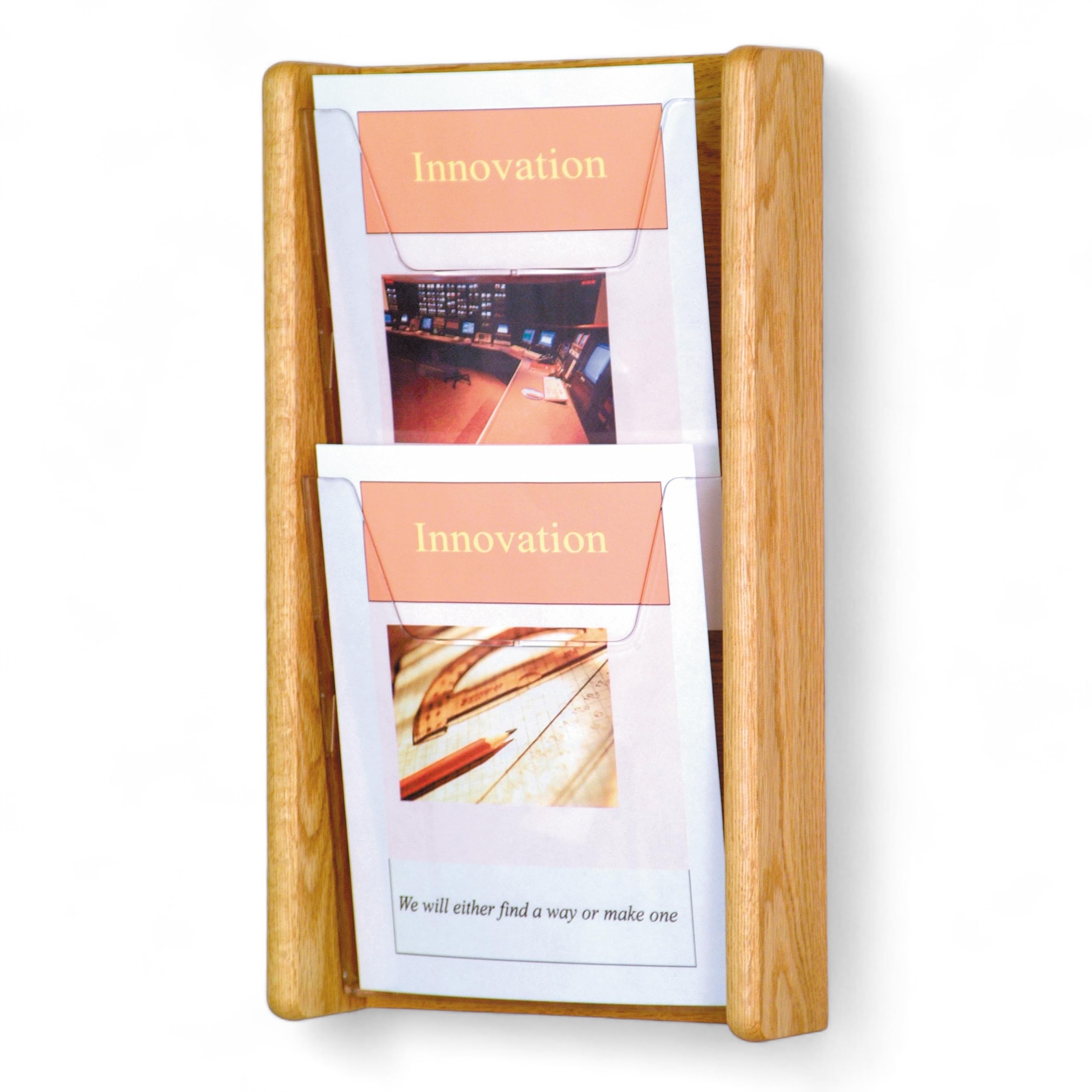 Amazon.com: Wooden Mallet 2-Pocket Stance Wall Display, Light Oak ...