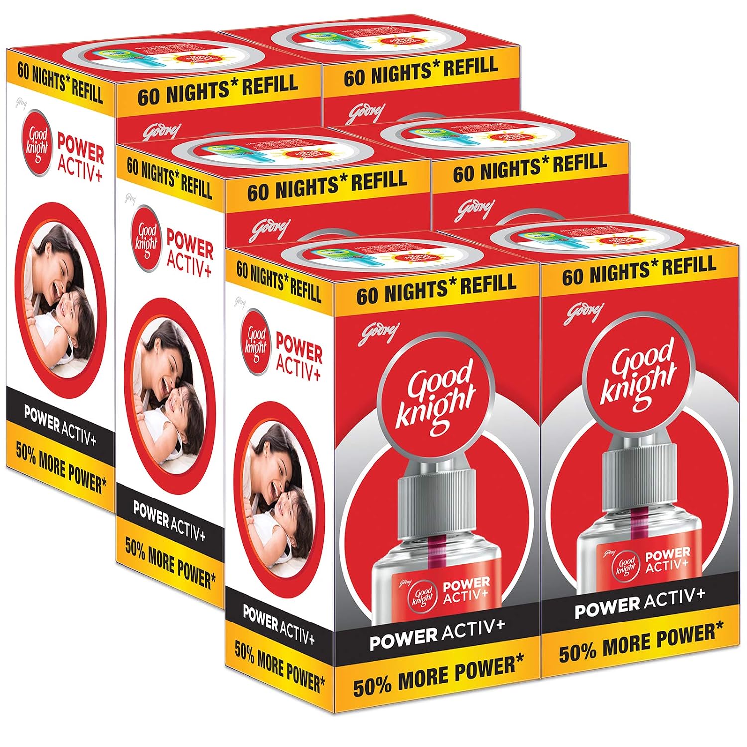 Good knight Power Activ+ Liquid Vapourizer Refill - (Pack of 6), 45 ml ...