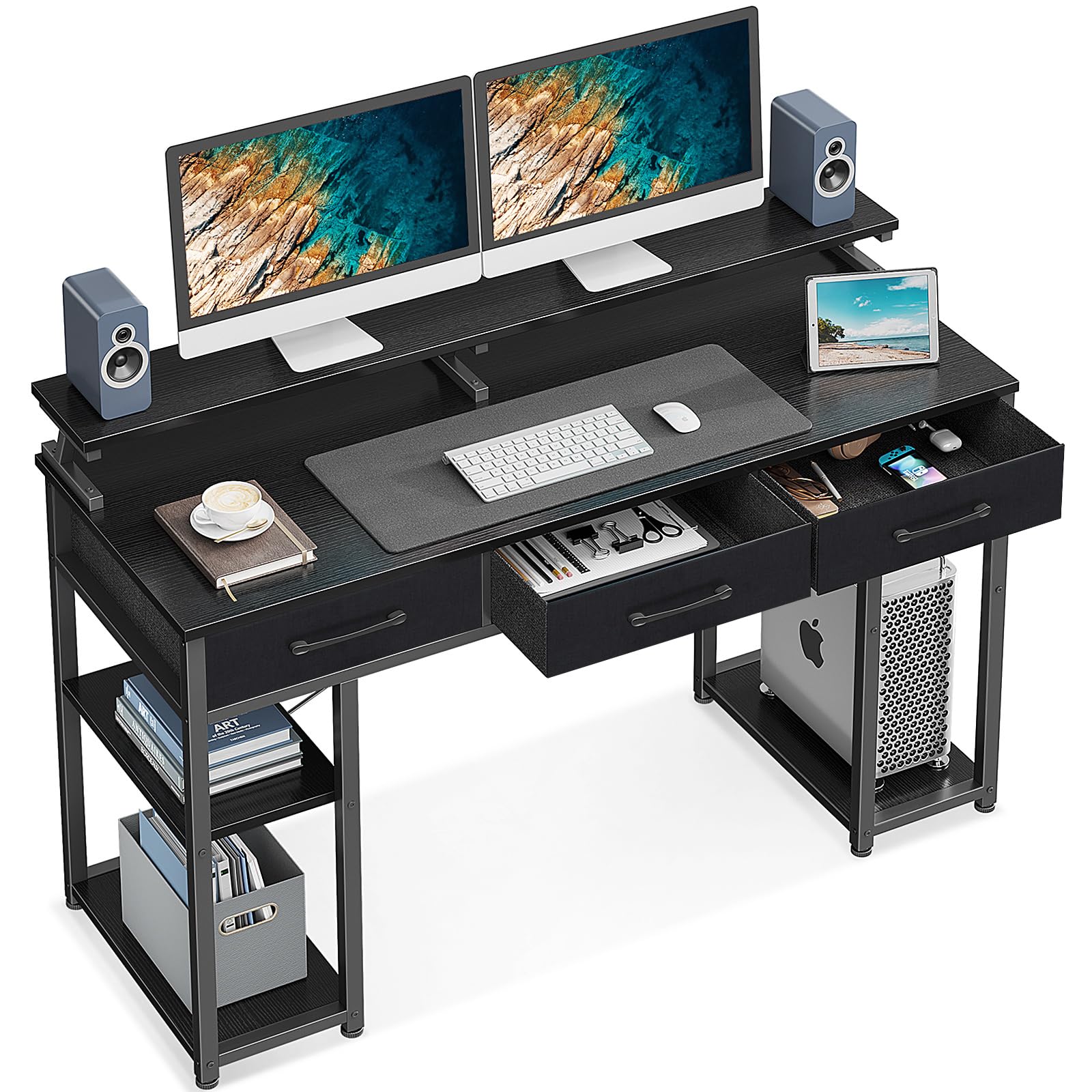 Living Room Dual Monitor Computer Desks SEDETA 55 Inch Gaming Desk