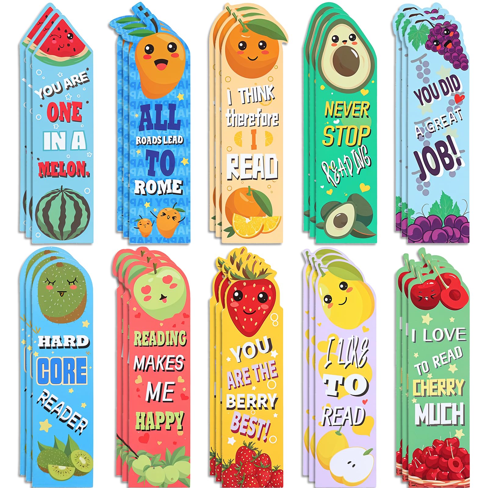 Amazon.com: Fruit Scented Bookmarks Kids Scratch and Sniff Bookmarks ...
