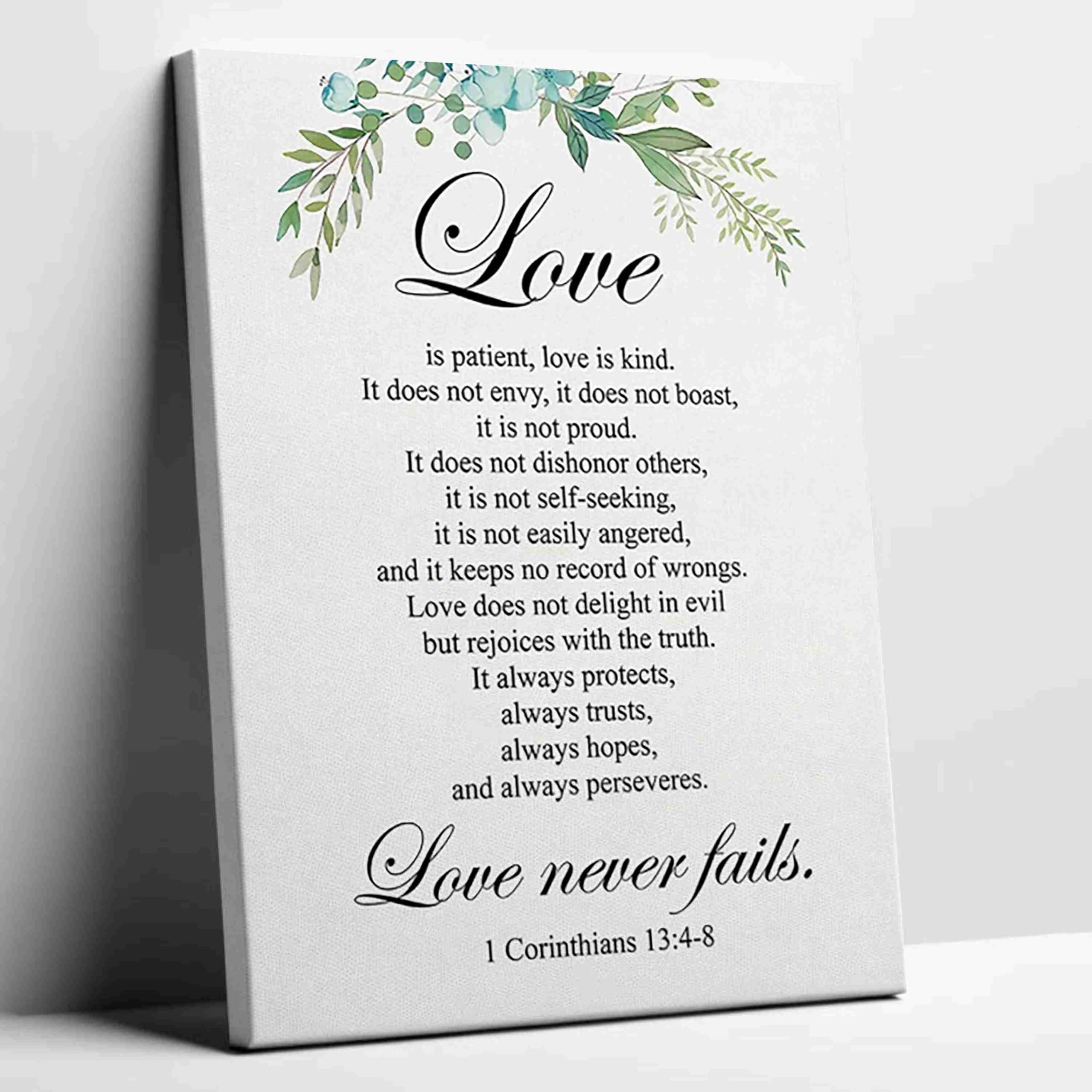 Amazon.com: Christian Canvas Wall Art Love is Patient Love is Kind 1 ...