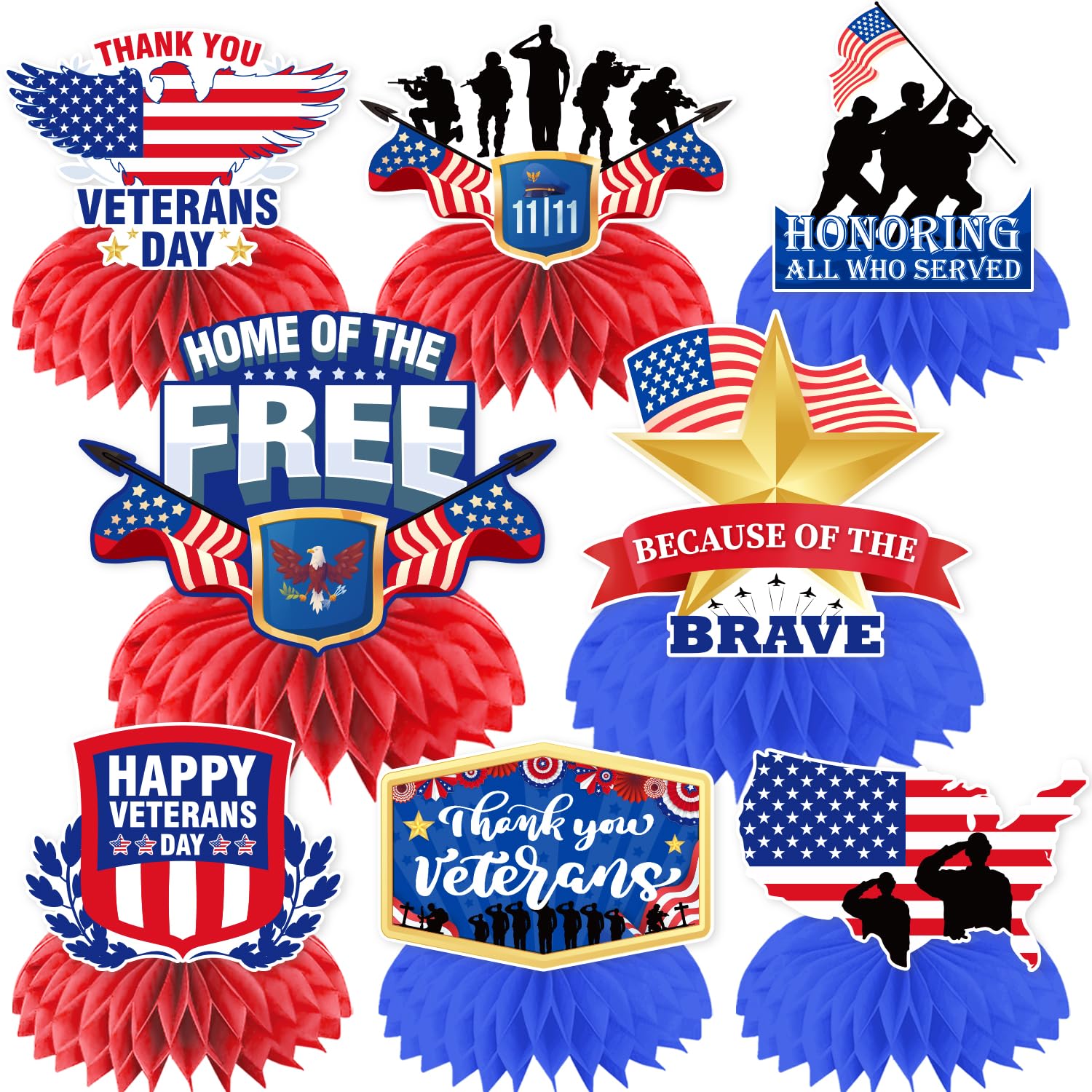 Amazon.com: Happy Veterans Day Table Decorations, Veterans Day ...