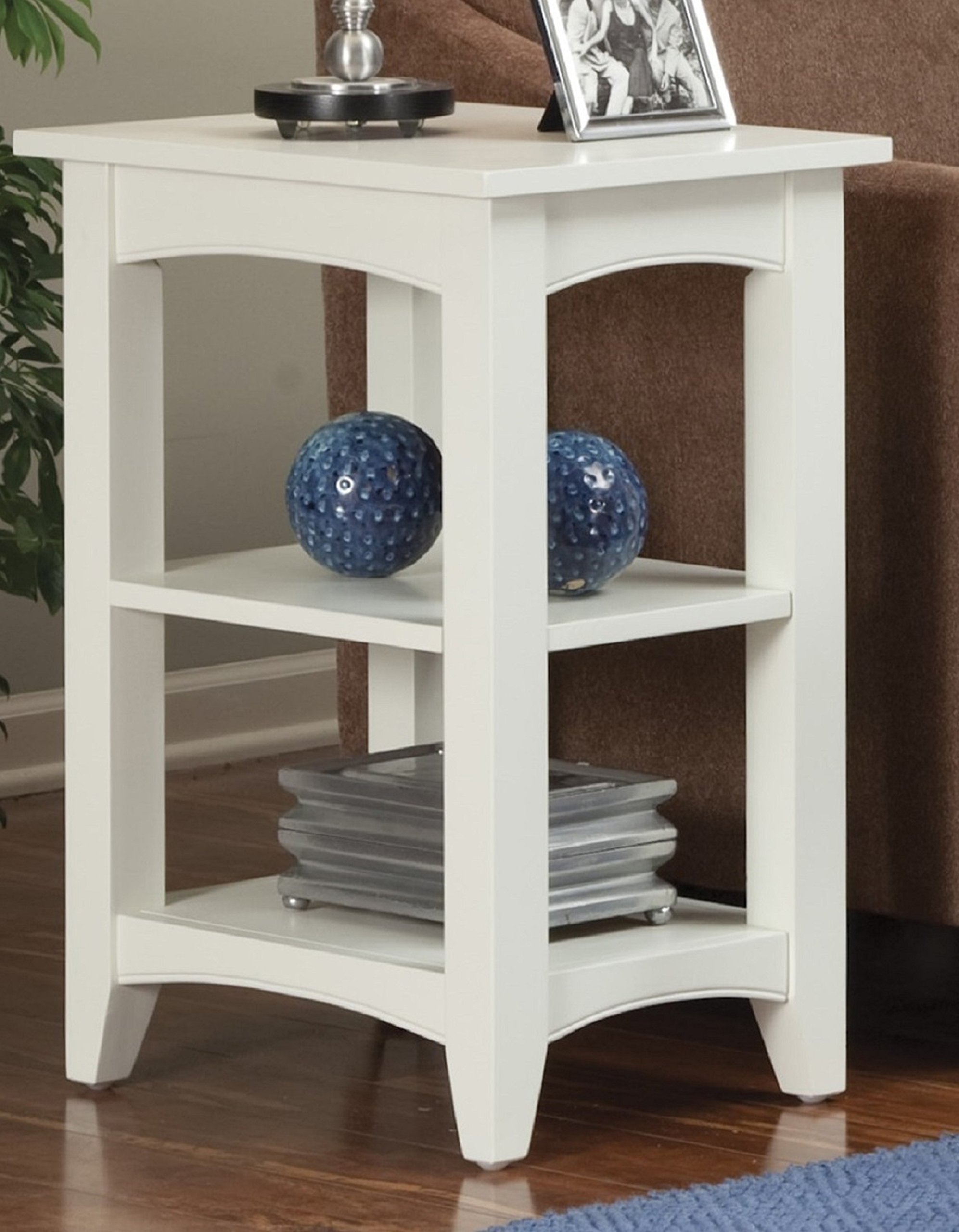 Shaker Cottage End Table, Ivory - 2 Tier Storage Shelves, Durable ...