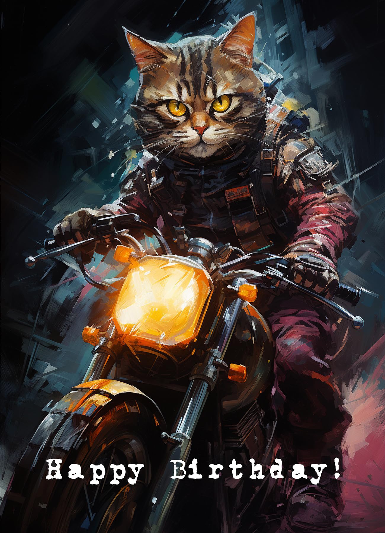 Amazon.com : PIXILUV HAPPY BIRTHDAY Greeting card ~ Scary Mean Biker ...