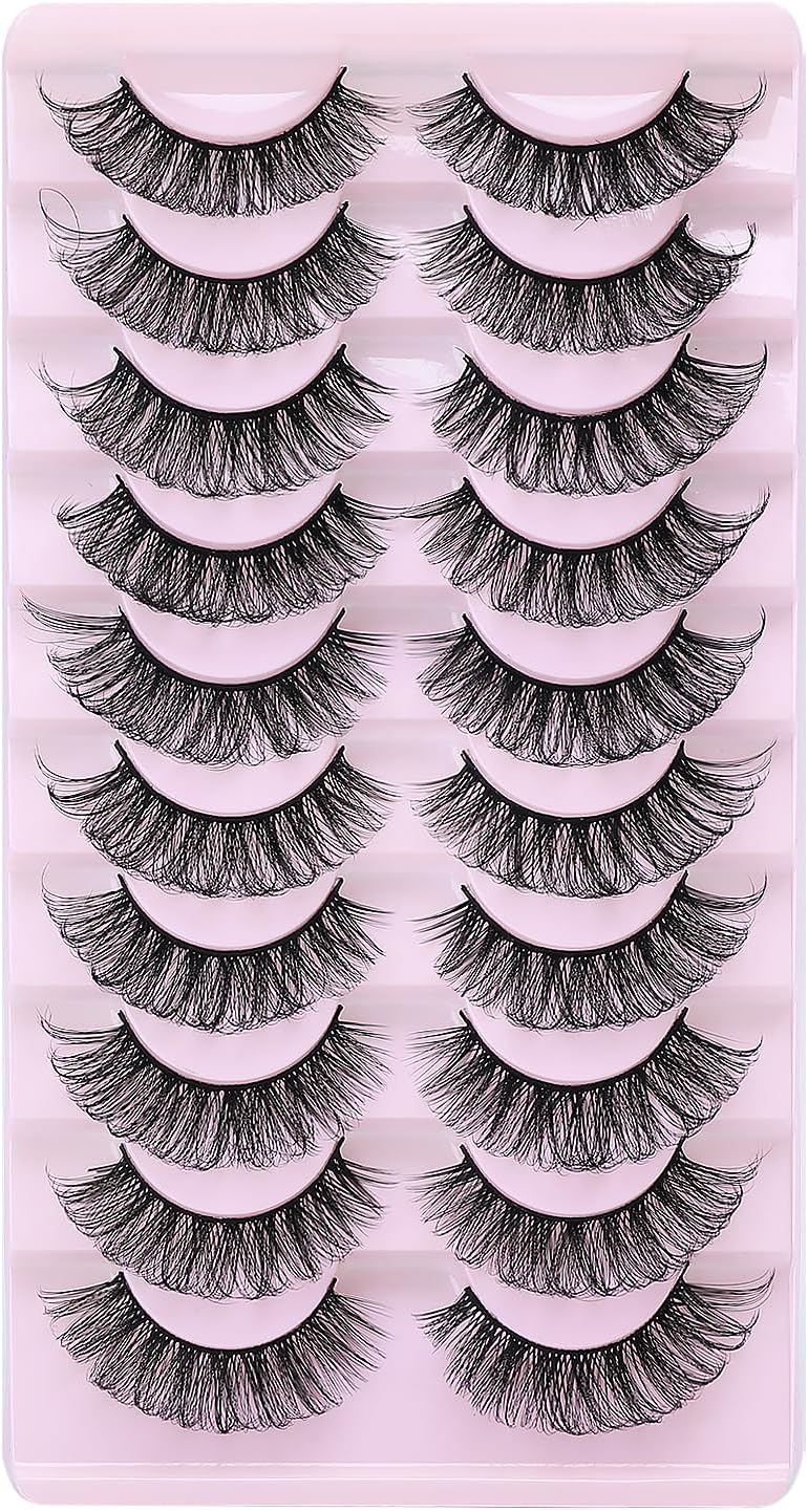 Sibba Russian Strip False Eyelashes, Fluffy & Wispy Faux Mink Curl ...