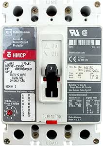 Cutler Hammer Eaton HMCP007C0A01 Circuit Breaker, HMCP Frame, 7A, 3 ...