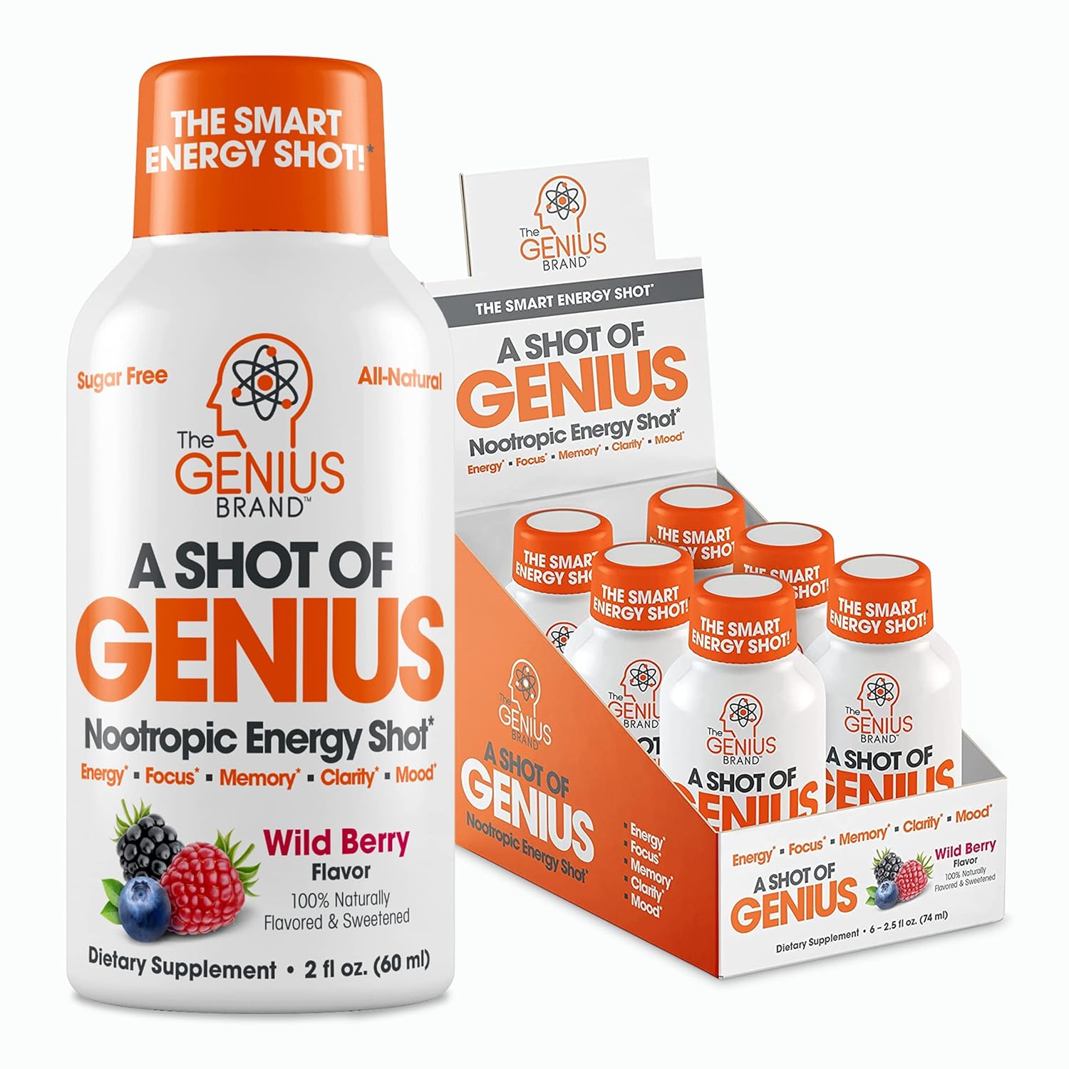 Amazon.com : Shot of Genius, Nootropic Energy Shots, 6 Count - The ...