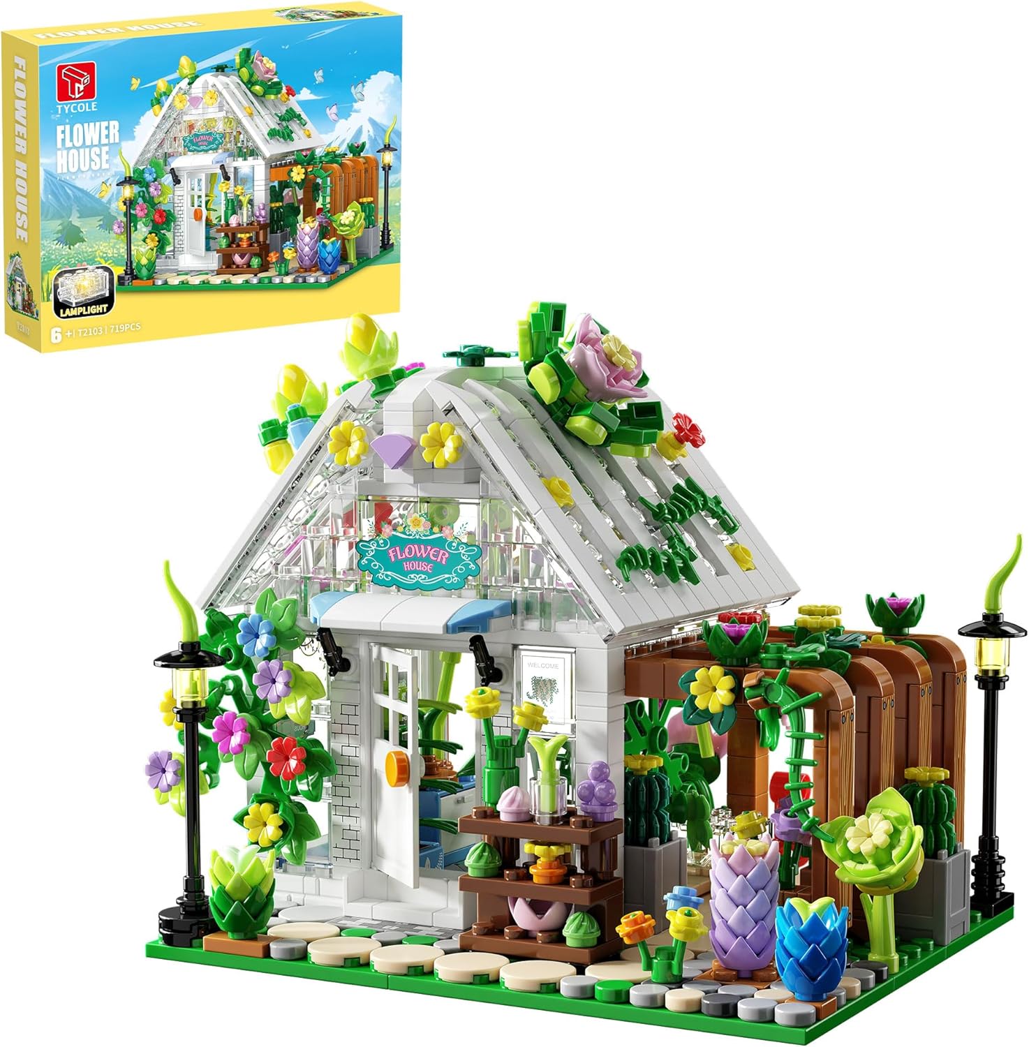 Amazon.com: TYCOLE TGL Flower House Building Set with Lights,Garden ...