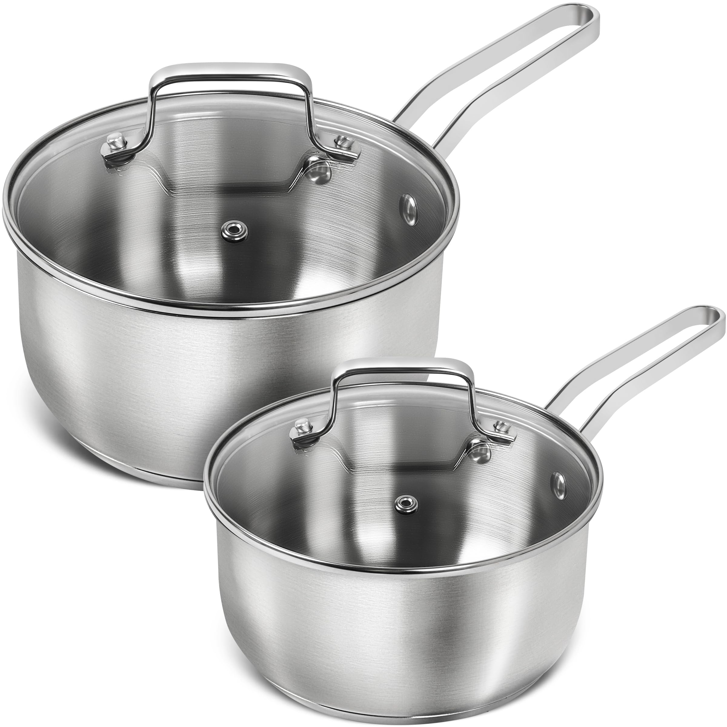 Amazon.com: MICHELANGELO Stainless Steel Saucepan Set 1QT & 2QT ...