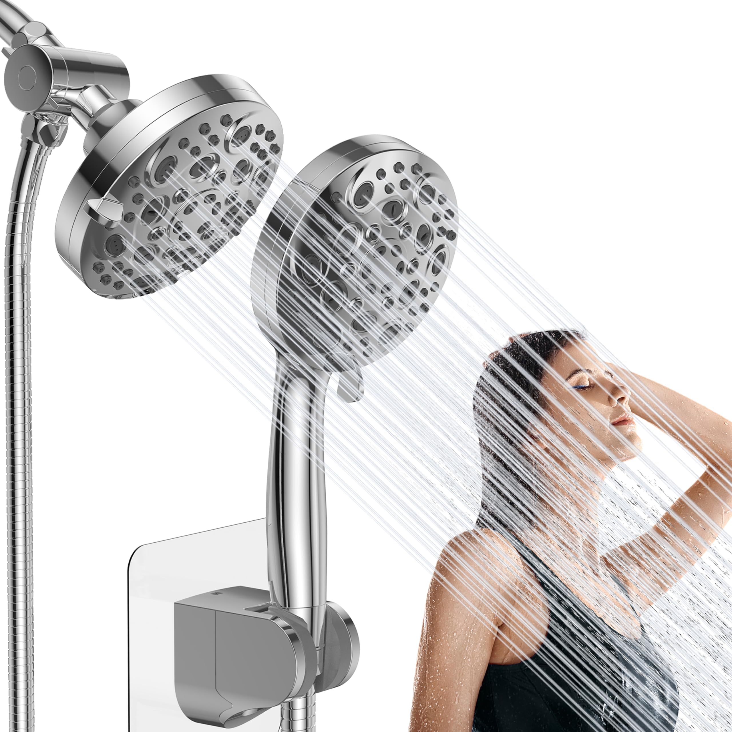 Regadera Redonda Tipo Lluvia 6''+ Ducha De Mano Alta Presión, Set de ...