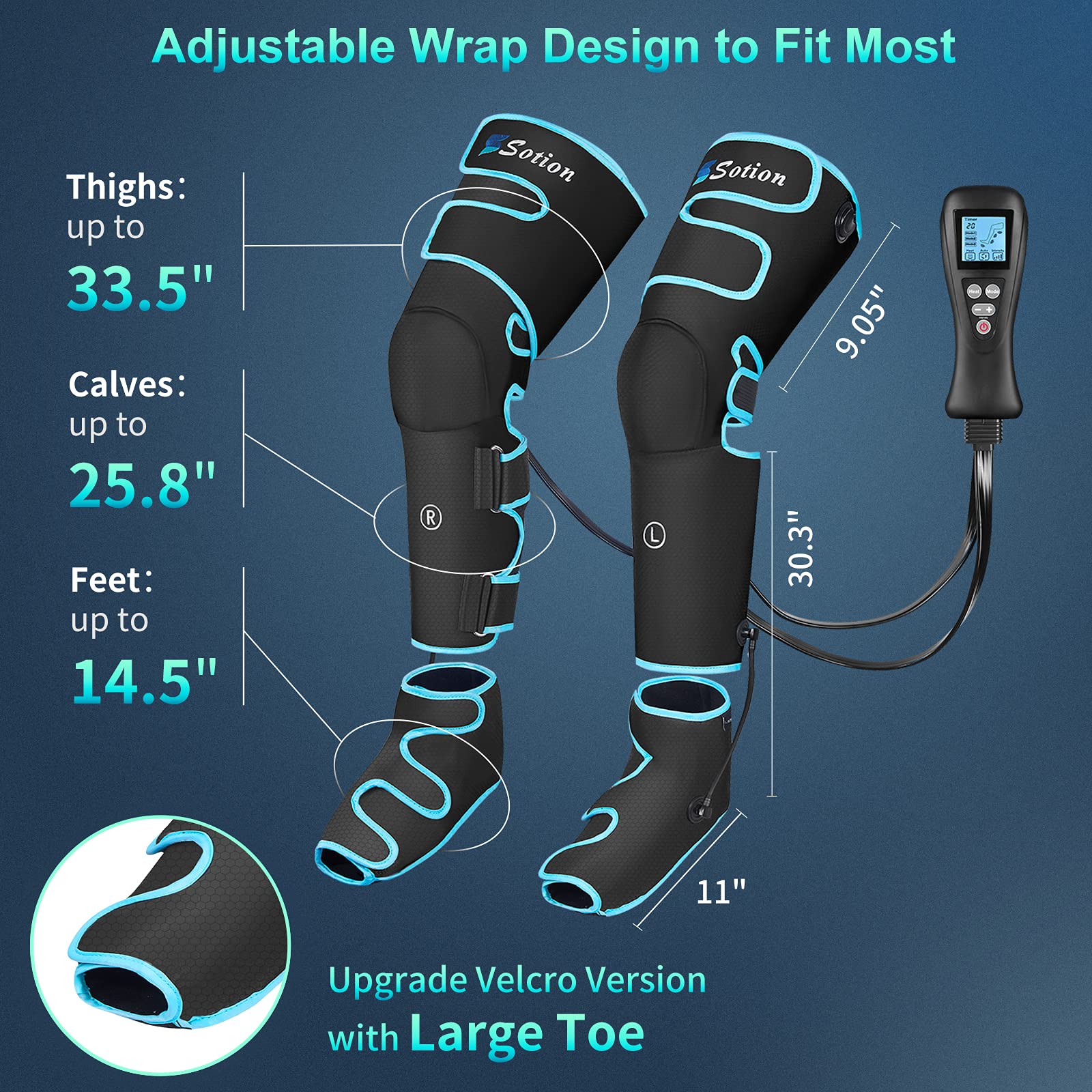 Buy Leg-Massager Compression for Thigh Calf Foot Massage, Muscles Pain ...