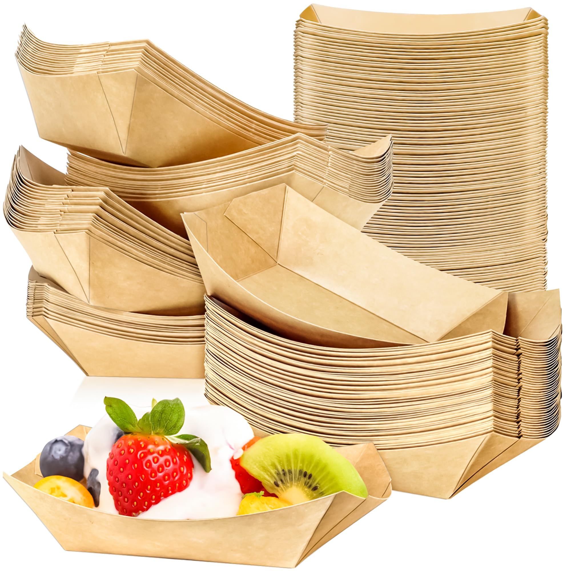 Snapklik.com : MotBach 80 Pack 1/2Lb Paper Food Boat Trays Disposable ...