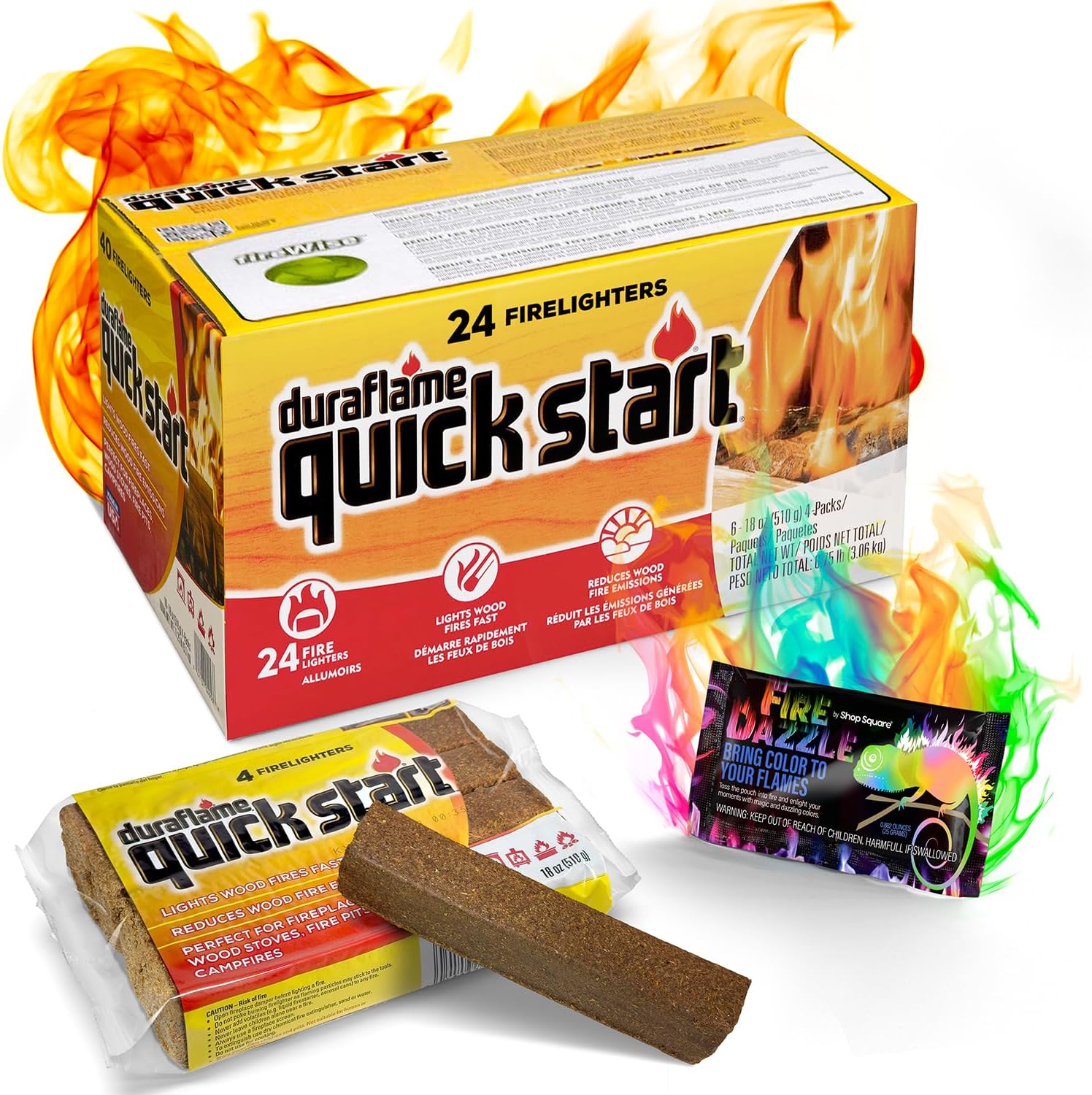 Amazon.com: duraflame Quick Start Firelighters, 10 - 4 packs : Sports ...