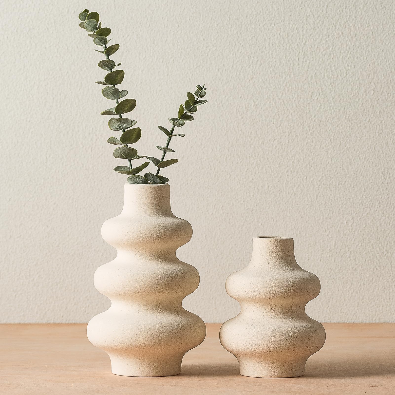Amazon.com: HODEVAS Ceramic Vases Set of 2 for Modern Home Decor,Off ...
