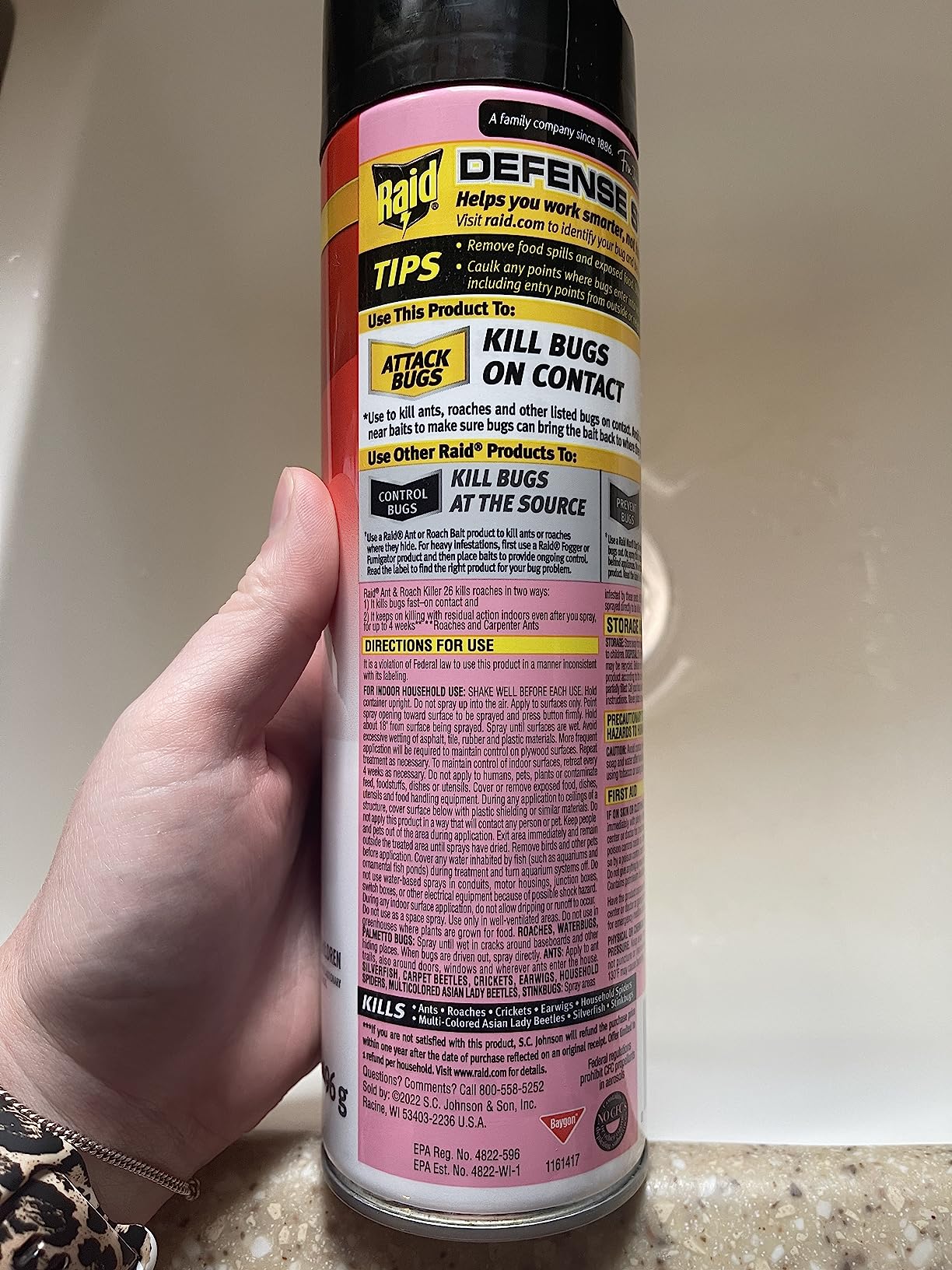 Amazon.com: Raid Ant & Roach Aerosol Bug Spray, Water-Based Formula ...