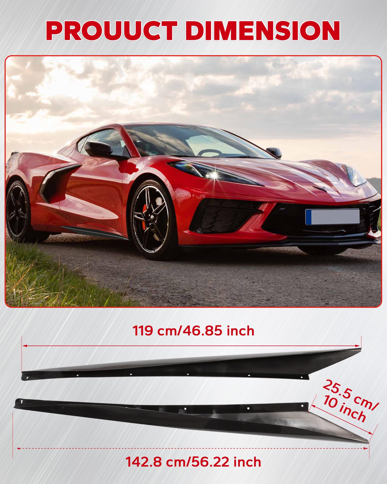 Snapklik.com : Etesan Side Skirt Fit For Corvette C8 Z51 Stingray 2020 ...